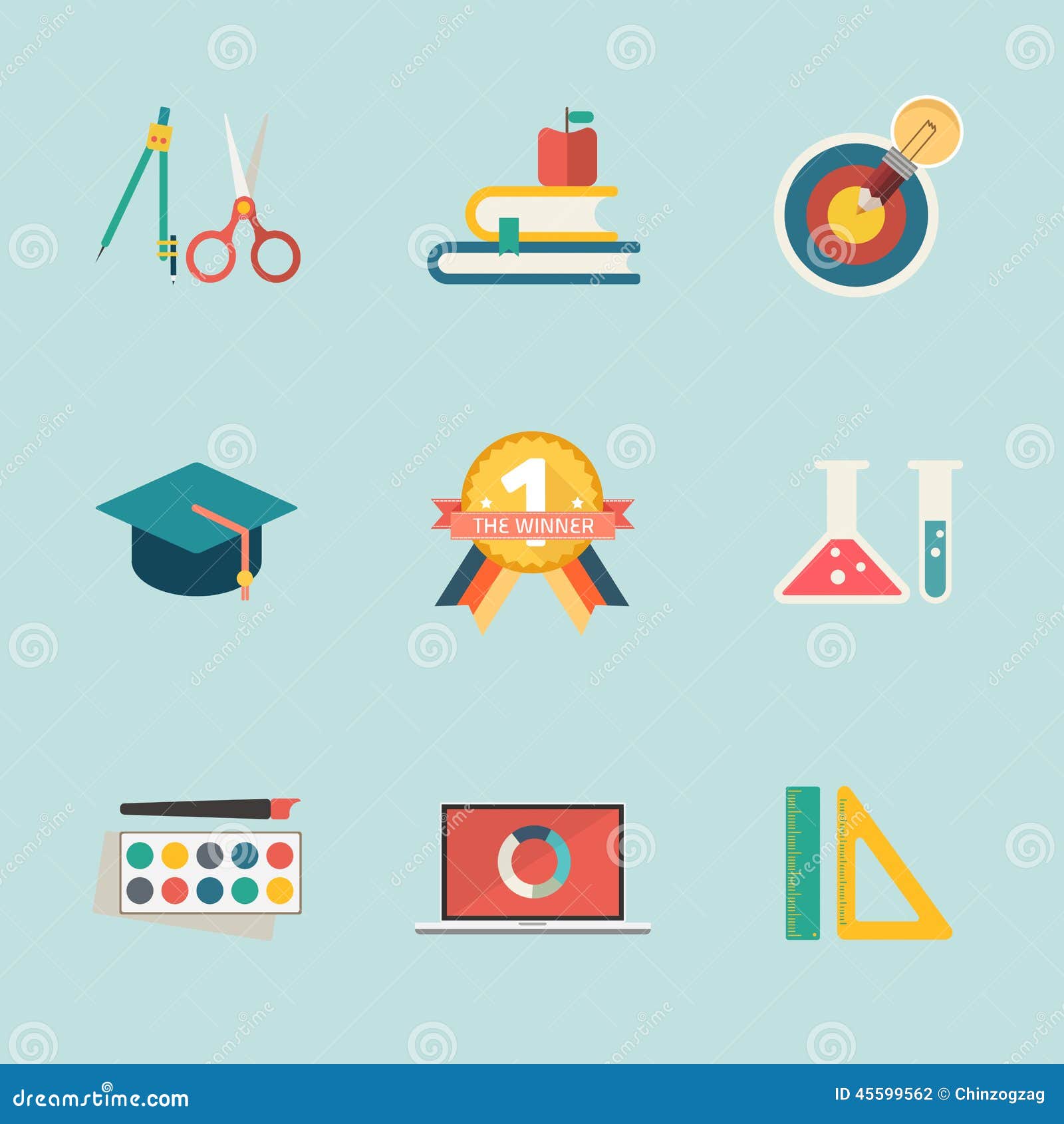 Education Icon on Blue Background Stock Vector - Illustration of ...