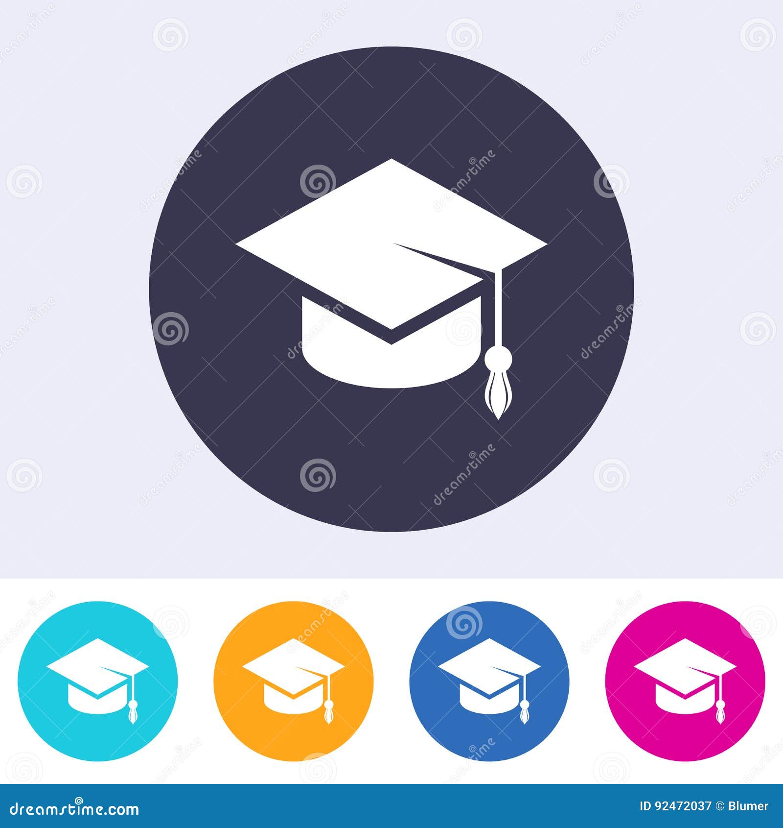 Education Icon Graduation Cap Sign Stock Vector - Illustration of label ...