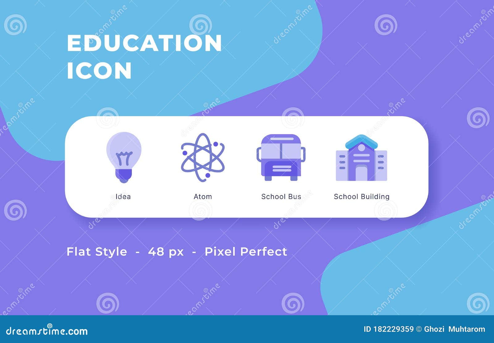 Education Icon Set with Modern Flat Style Vector Stock Vector ...