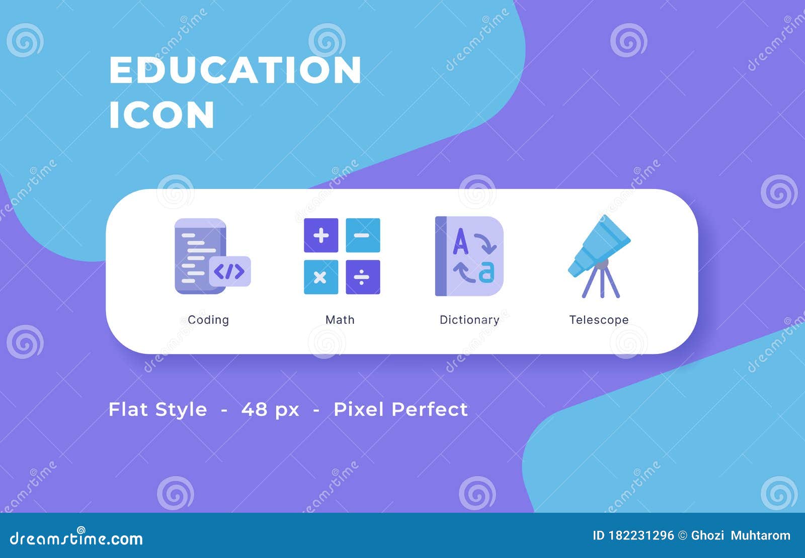 Education Icon Set with Modern Flat Style Vector Stock Vector ...