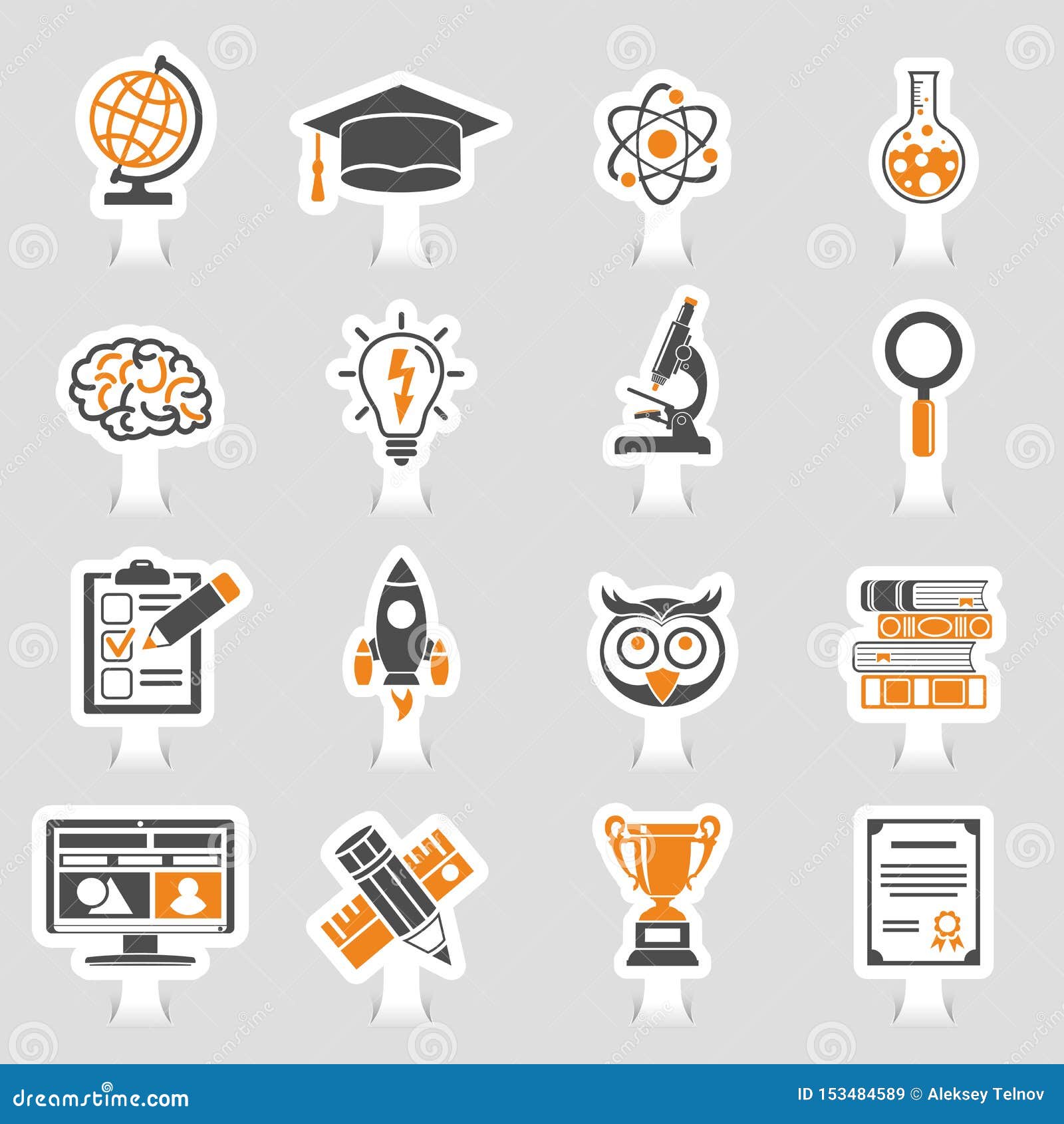 Education Icon Sticker Set stock vector. Illustration of academic ...