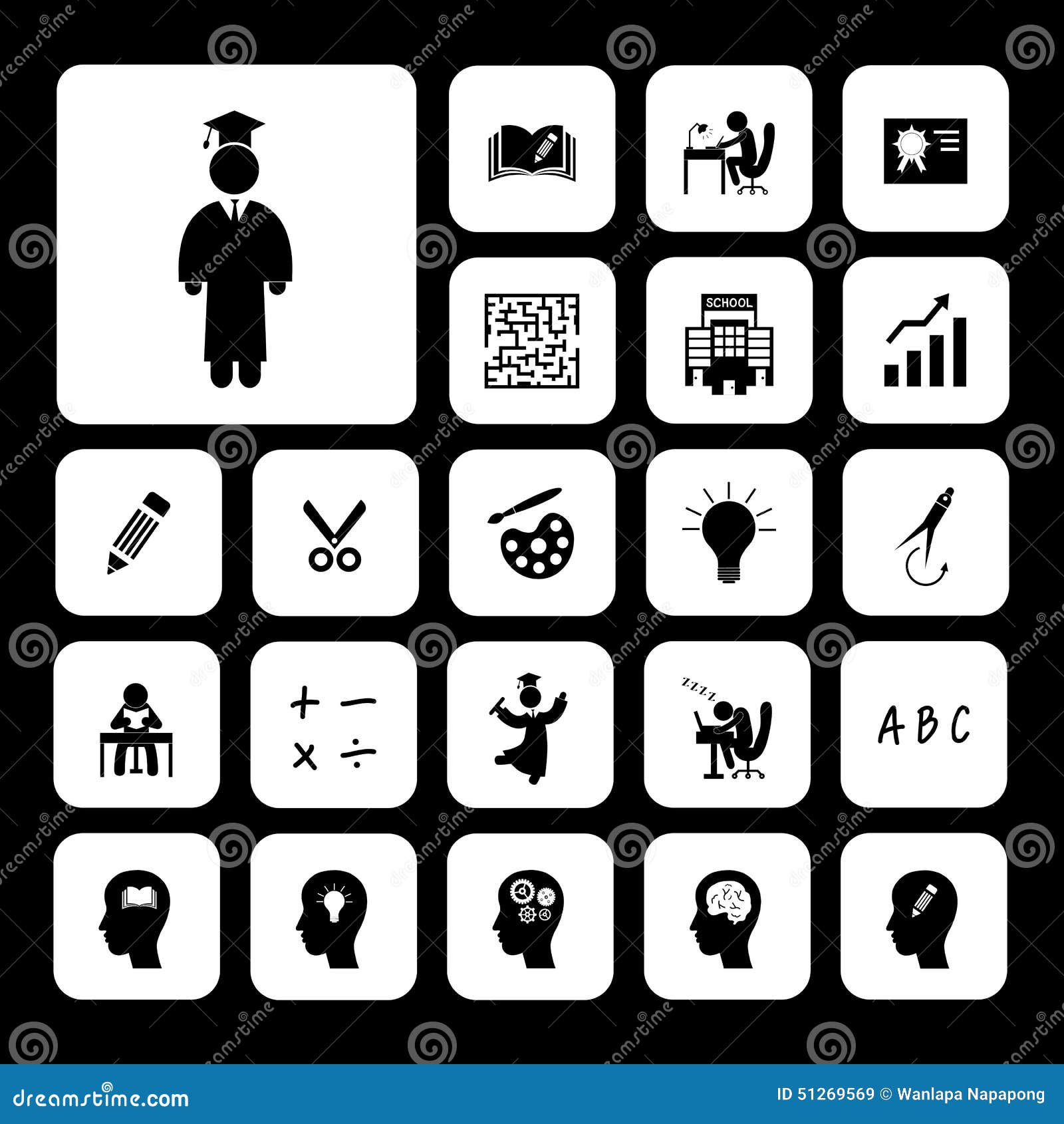 Education icon stock vector. Illustration of question - 51269569