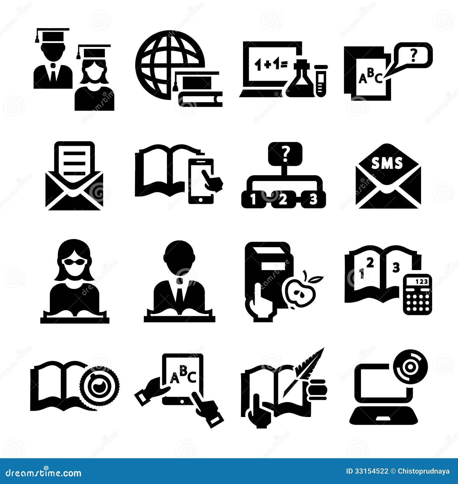 Education icons stock vector. Illustration of element - 33154522