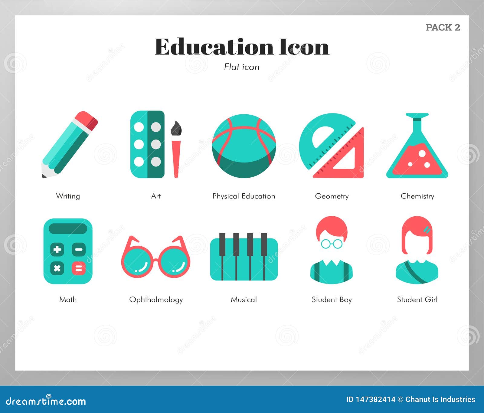 Education icons flat pack stock vector. Illustration of girl - 147382414