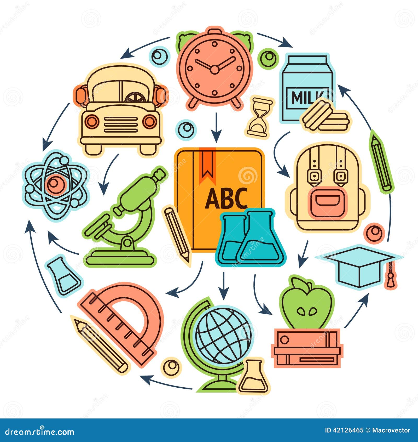 Education Icons Illustation Stock Vector - Illustration of icons ...