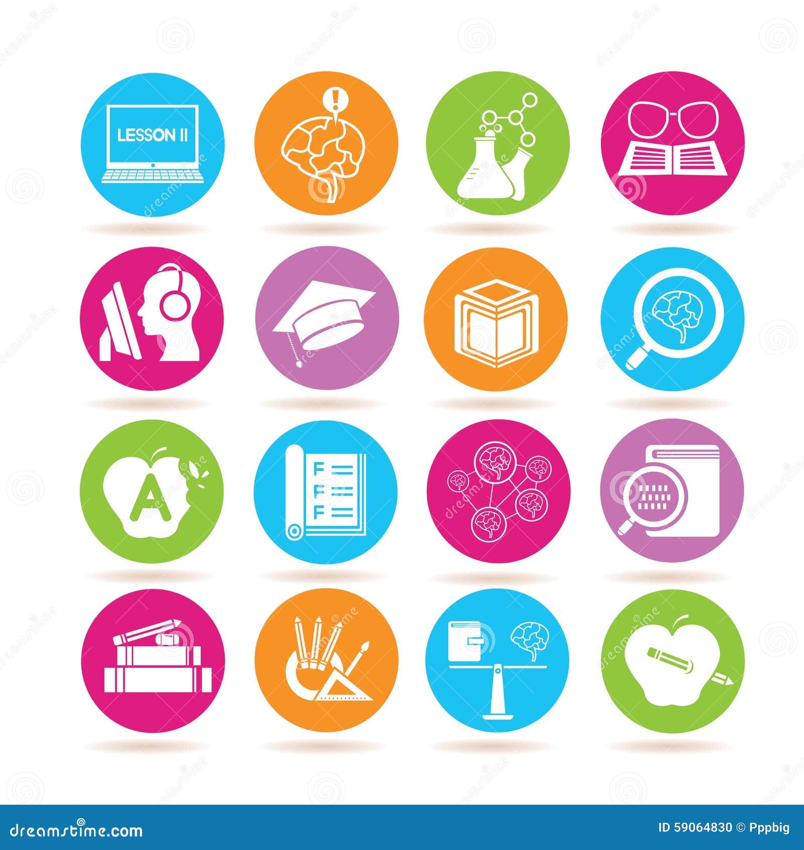 Education icons stock illustration. Illustration of eyeglasses - 59064830
