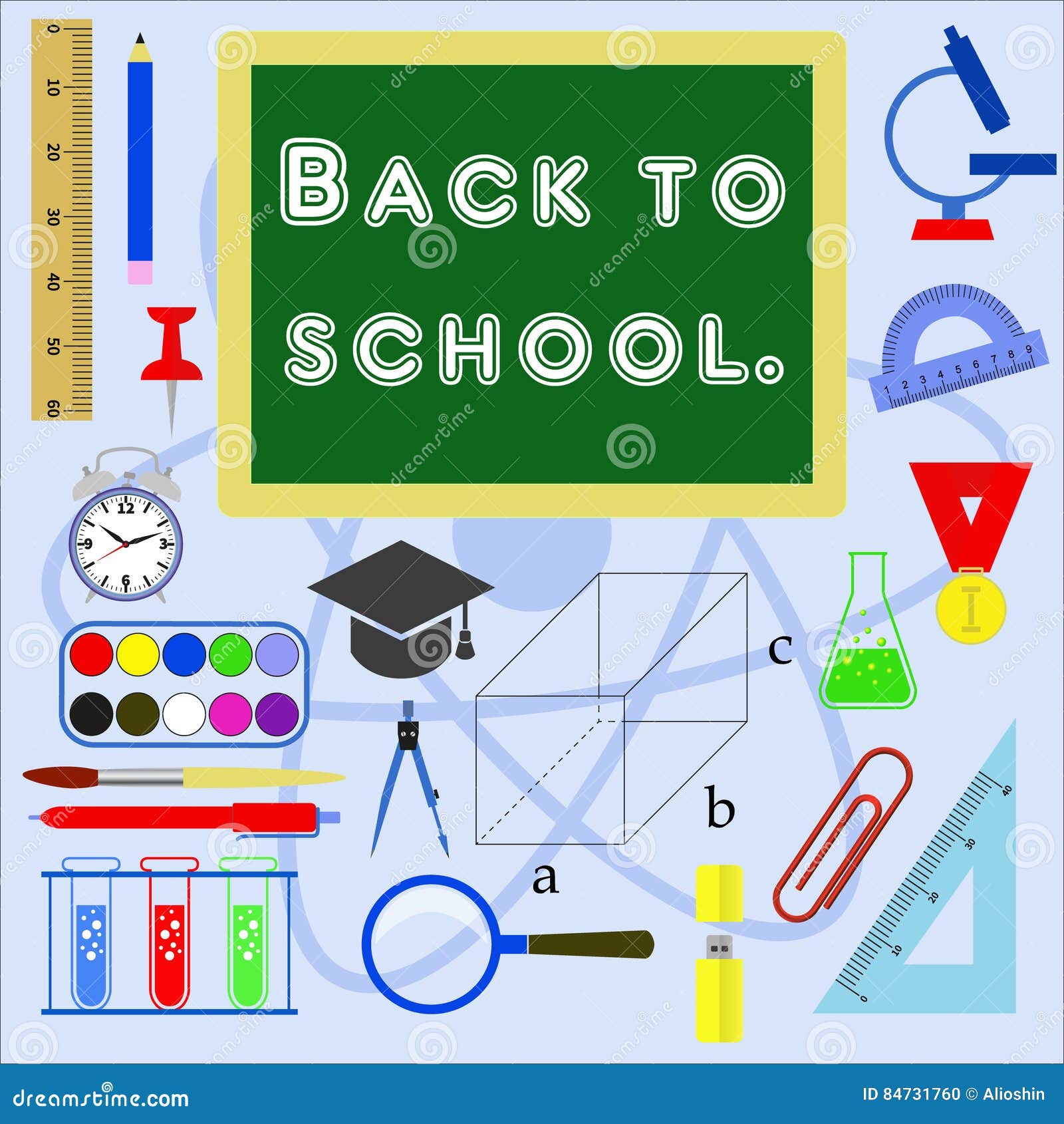 Education. Icons Set of Subjects for Study Stock Illustration ...