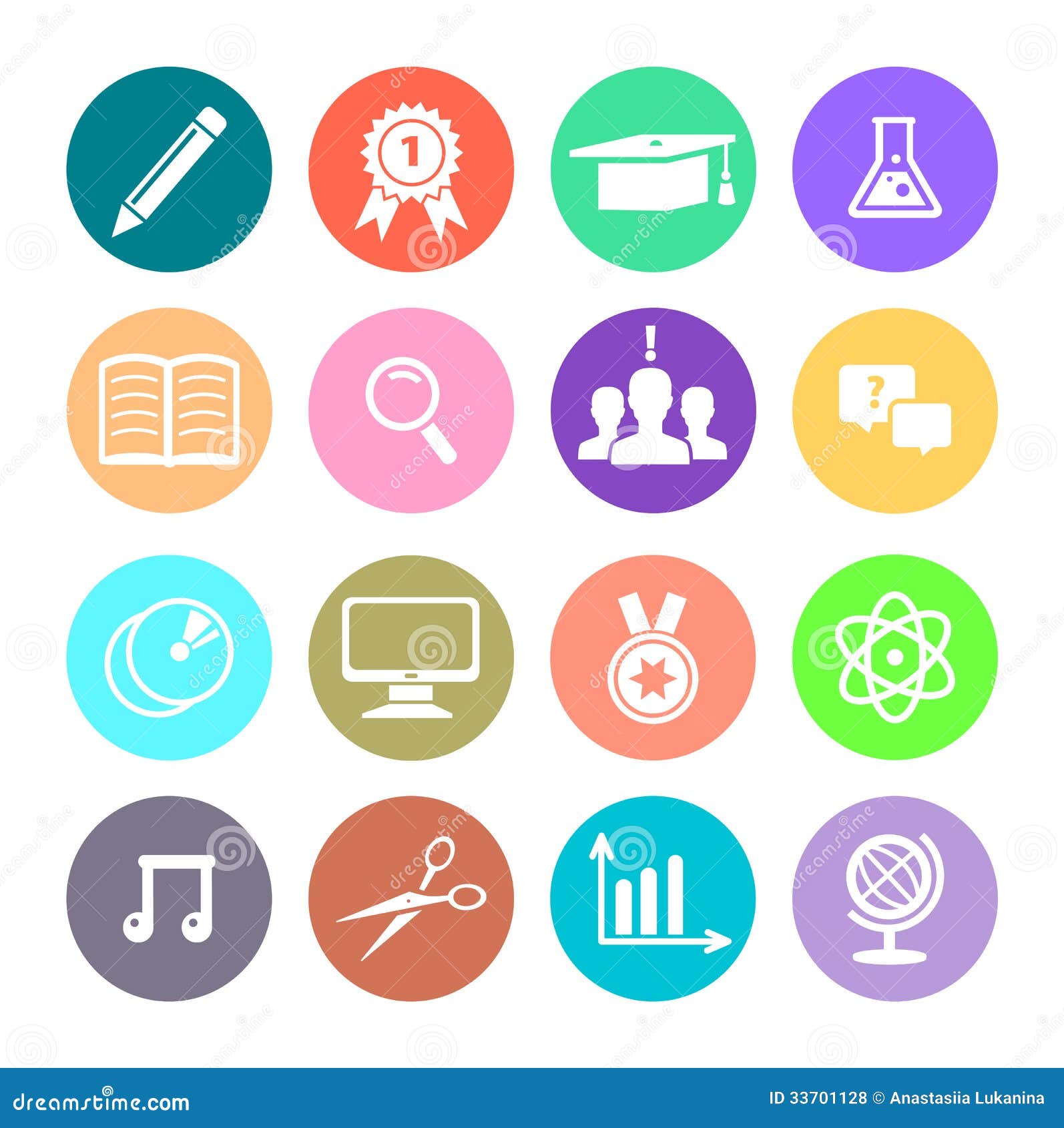 Education icons set stock vector. Illustration of palette - 33701128