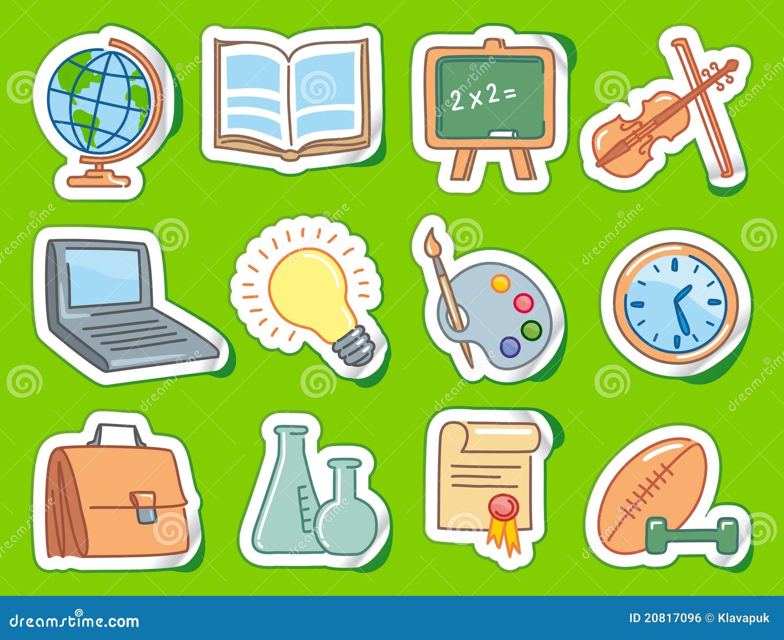 Education Icons on Stickers Stock Vector - Illustration of drawing ...