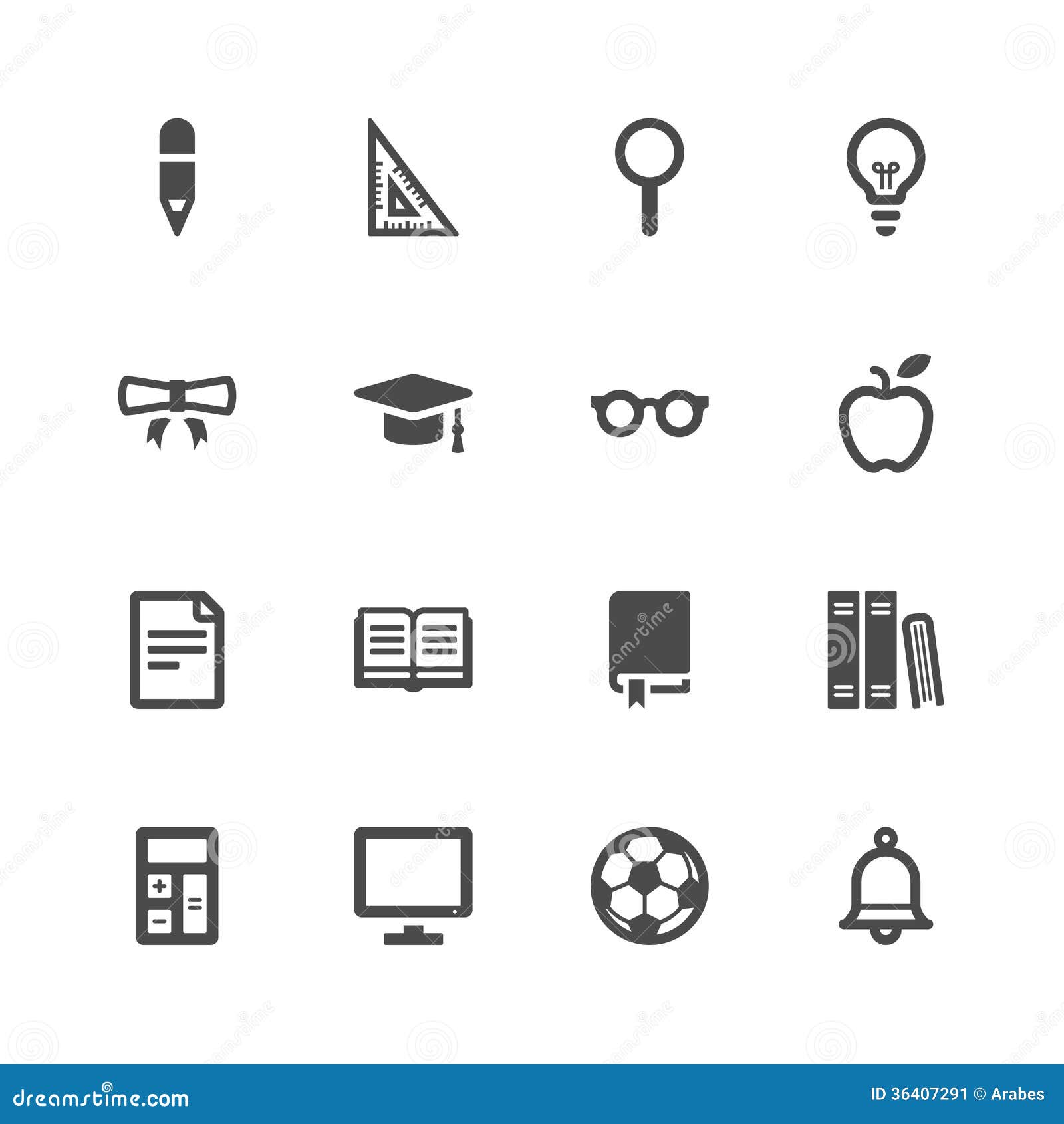 Education icons stock vector. Illustration of dictionary - 36407291