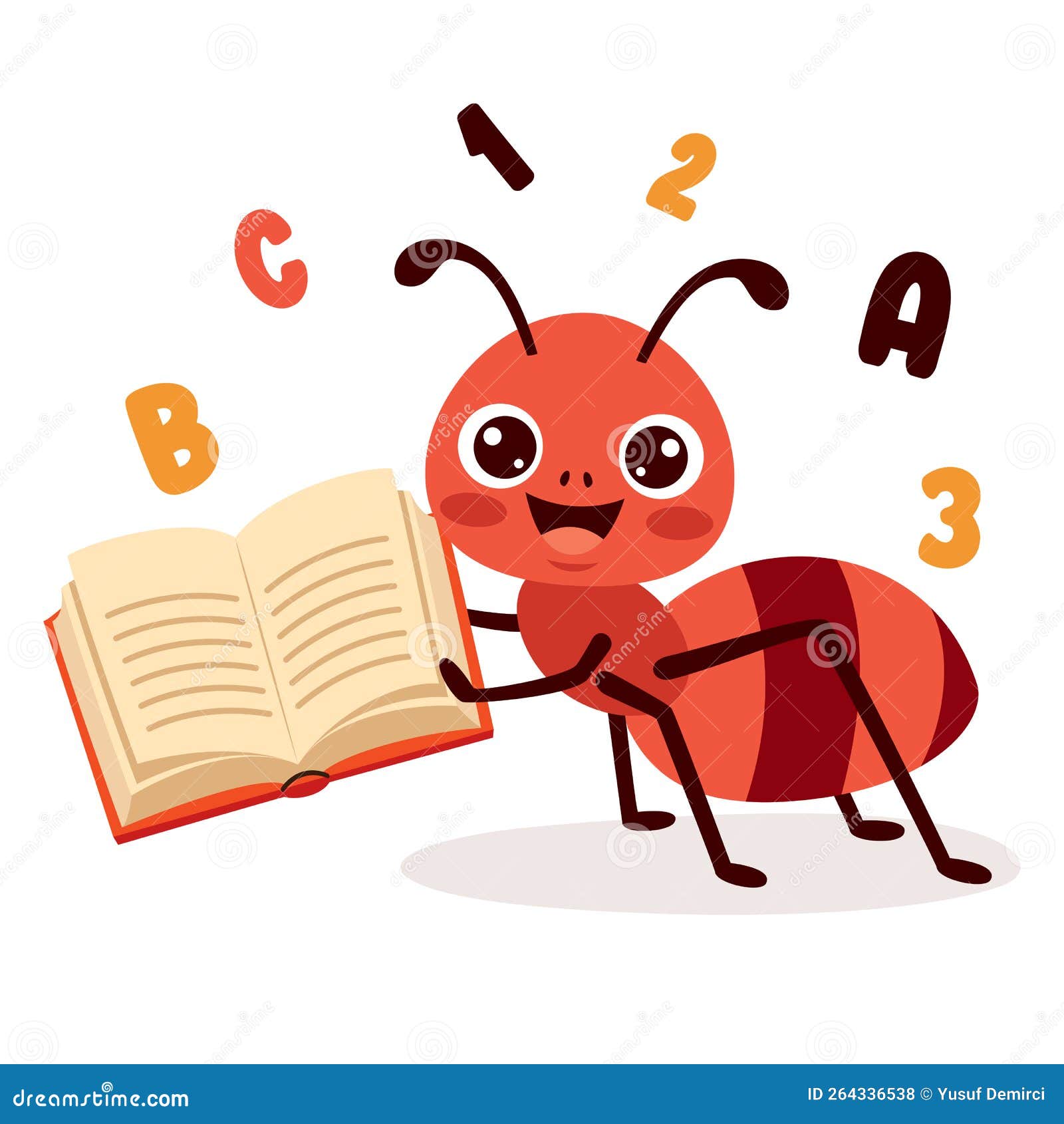 Education Illustration with Cartoon Ant Stock Illustration ...