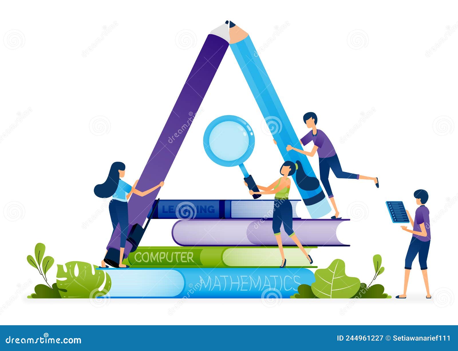 Education Illustration Of Learning From Schools That Educate Students ...