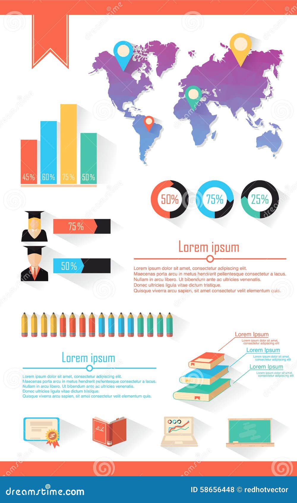 Education info-graphic. stock illustration. Illustration of information ...