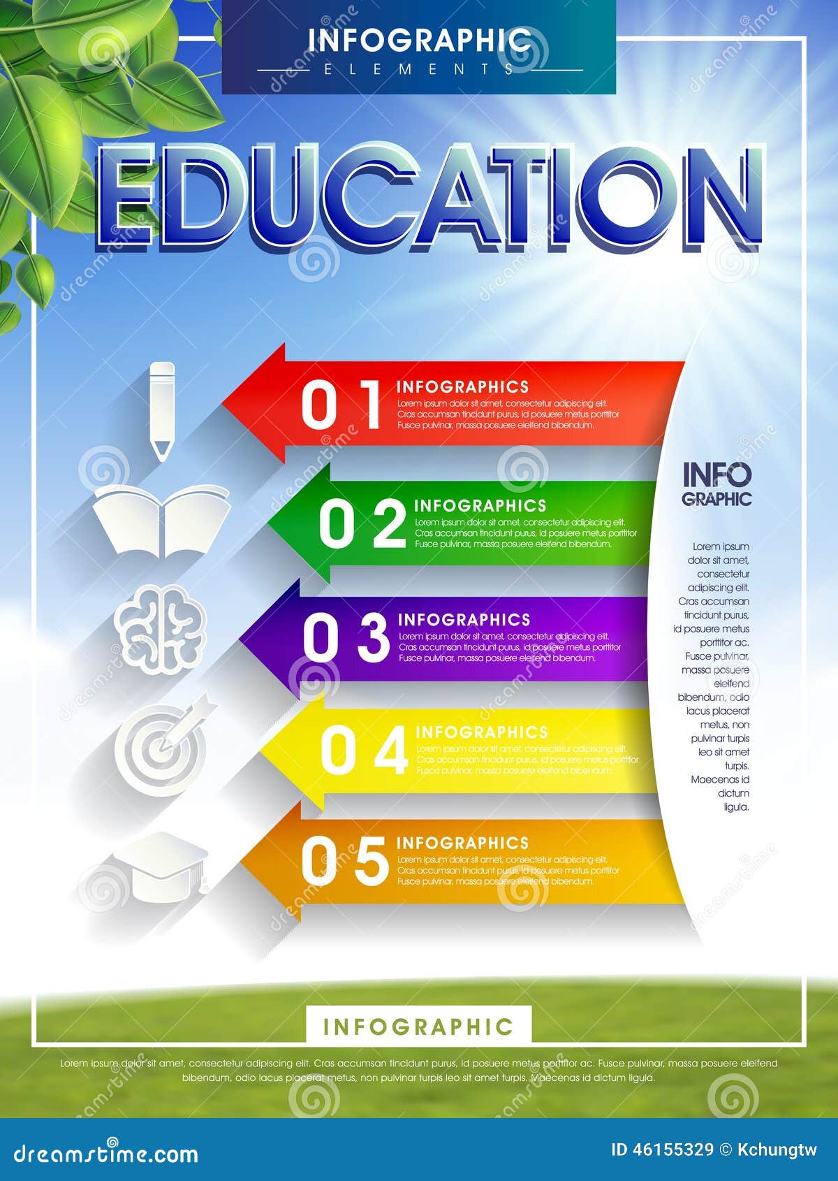 Education Infographic with Colorful Arrow Elements Stock Vector ...