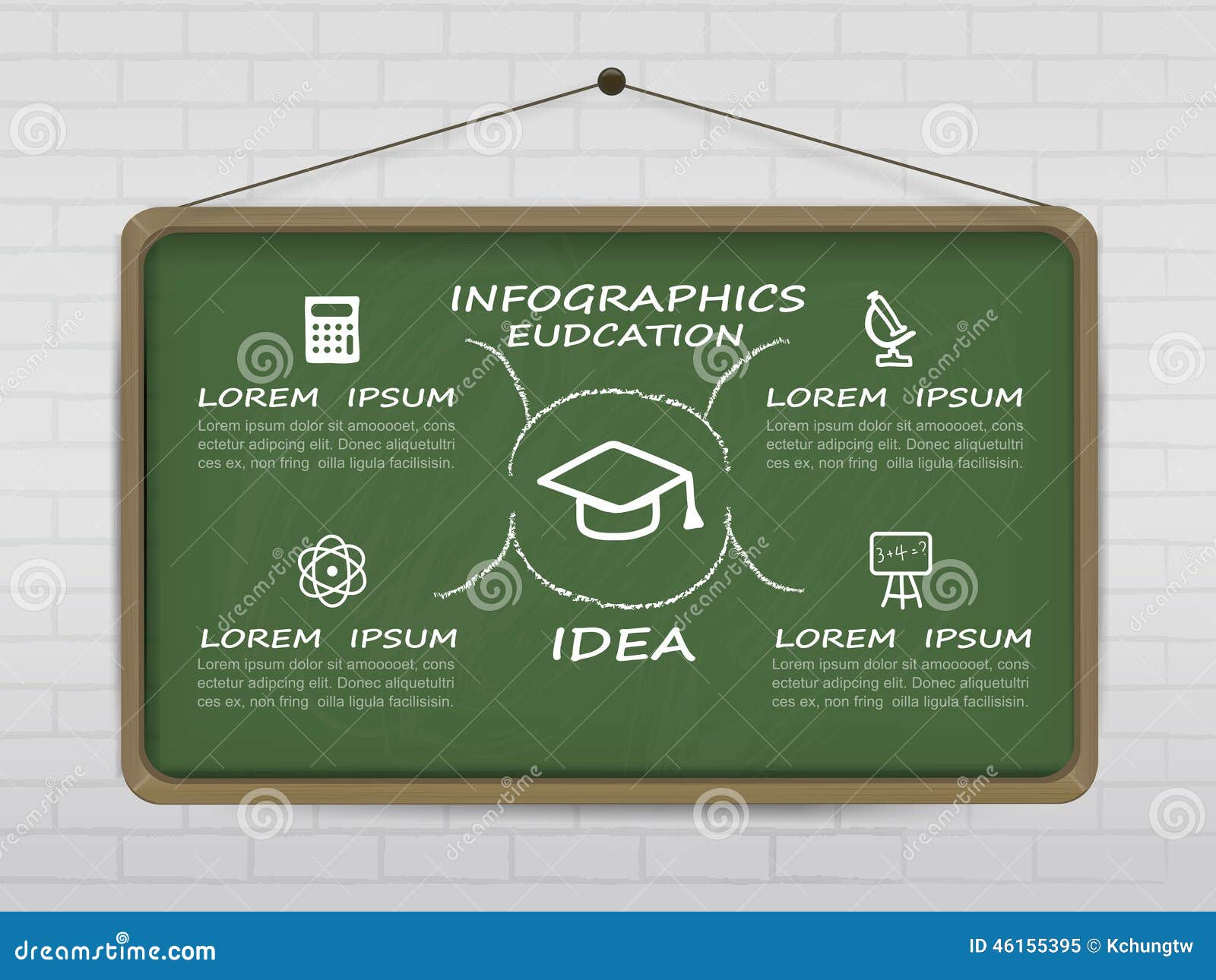 Education Infographic Design with Graduation Cap Drawn on Blackboard ...
