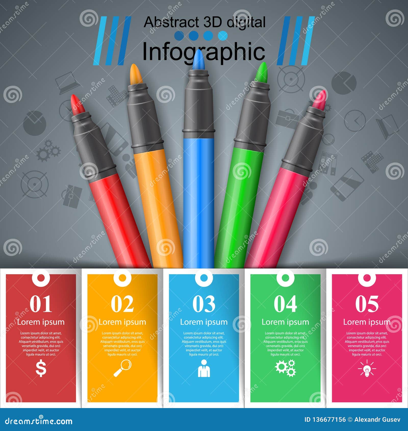 Education Infographic. Five Items Art Infographic Stock Vector ...