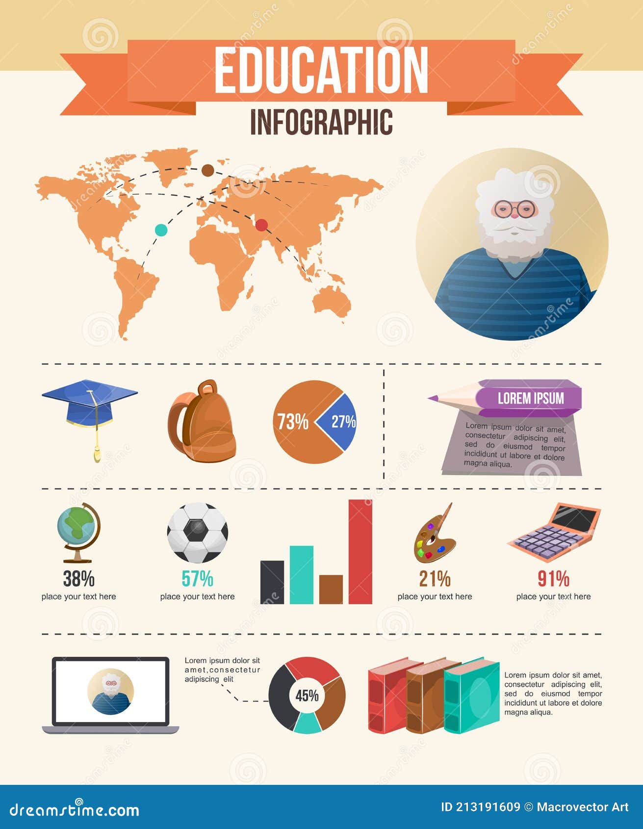 Education Infographic Set stock vector. Illustration of business ...