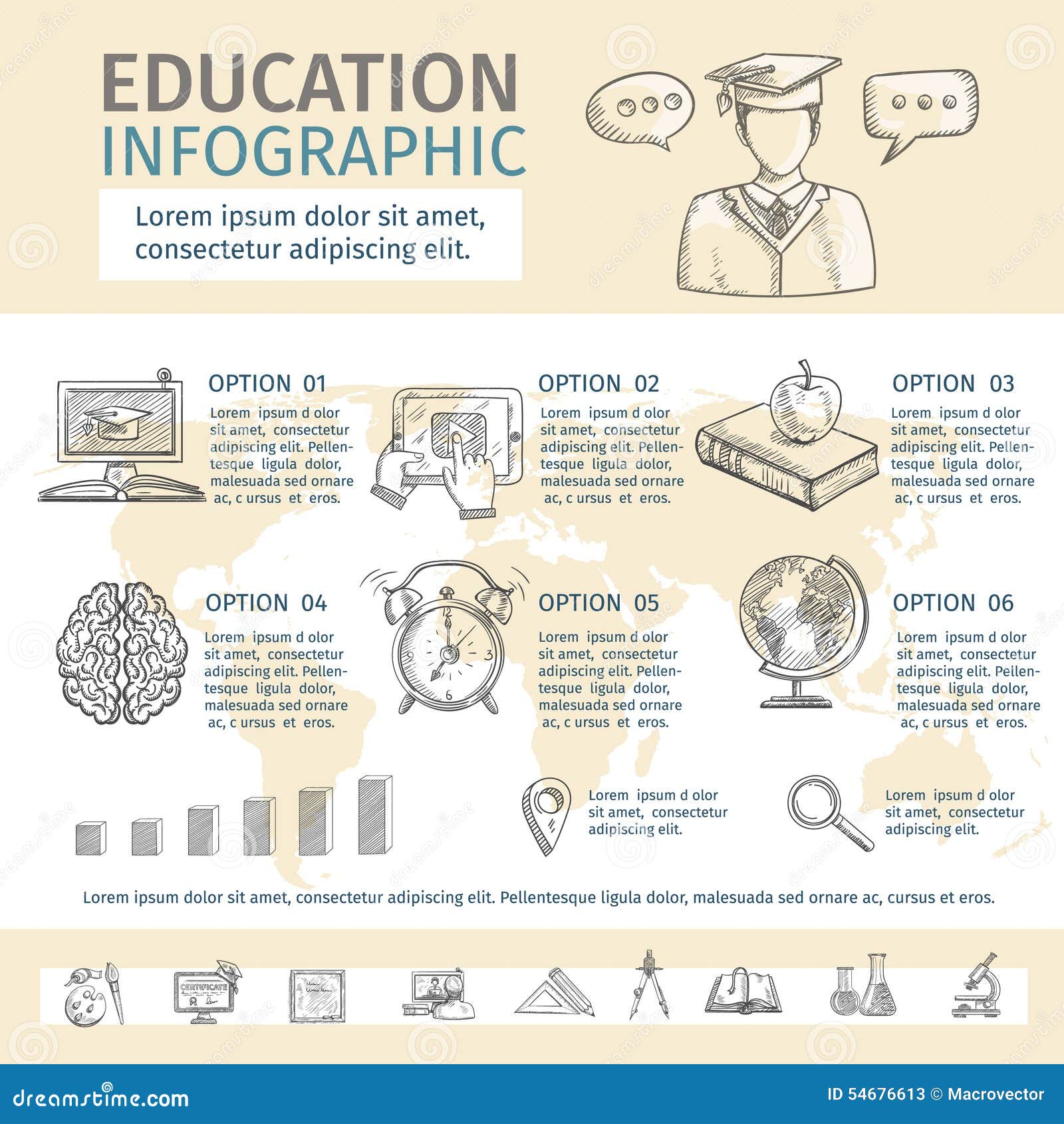 Education Infographic Sketch Set Stock Vector - Illustration of page ...