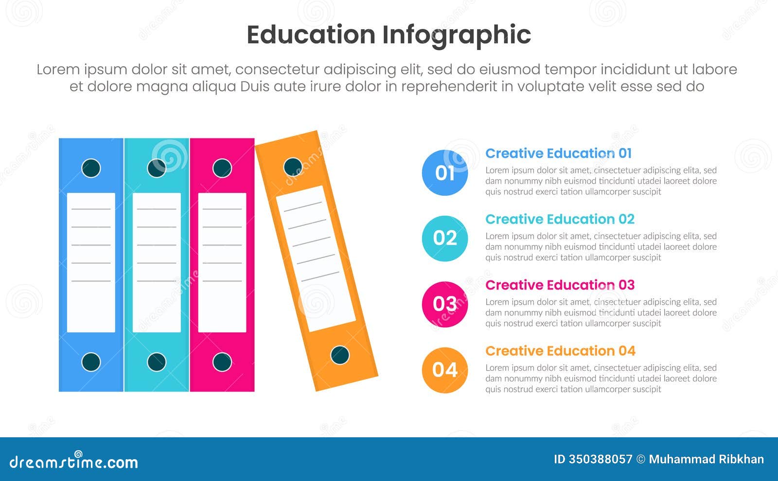 Education Infographic Template Banner with Books Paper Folder Standing ...