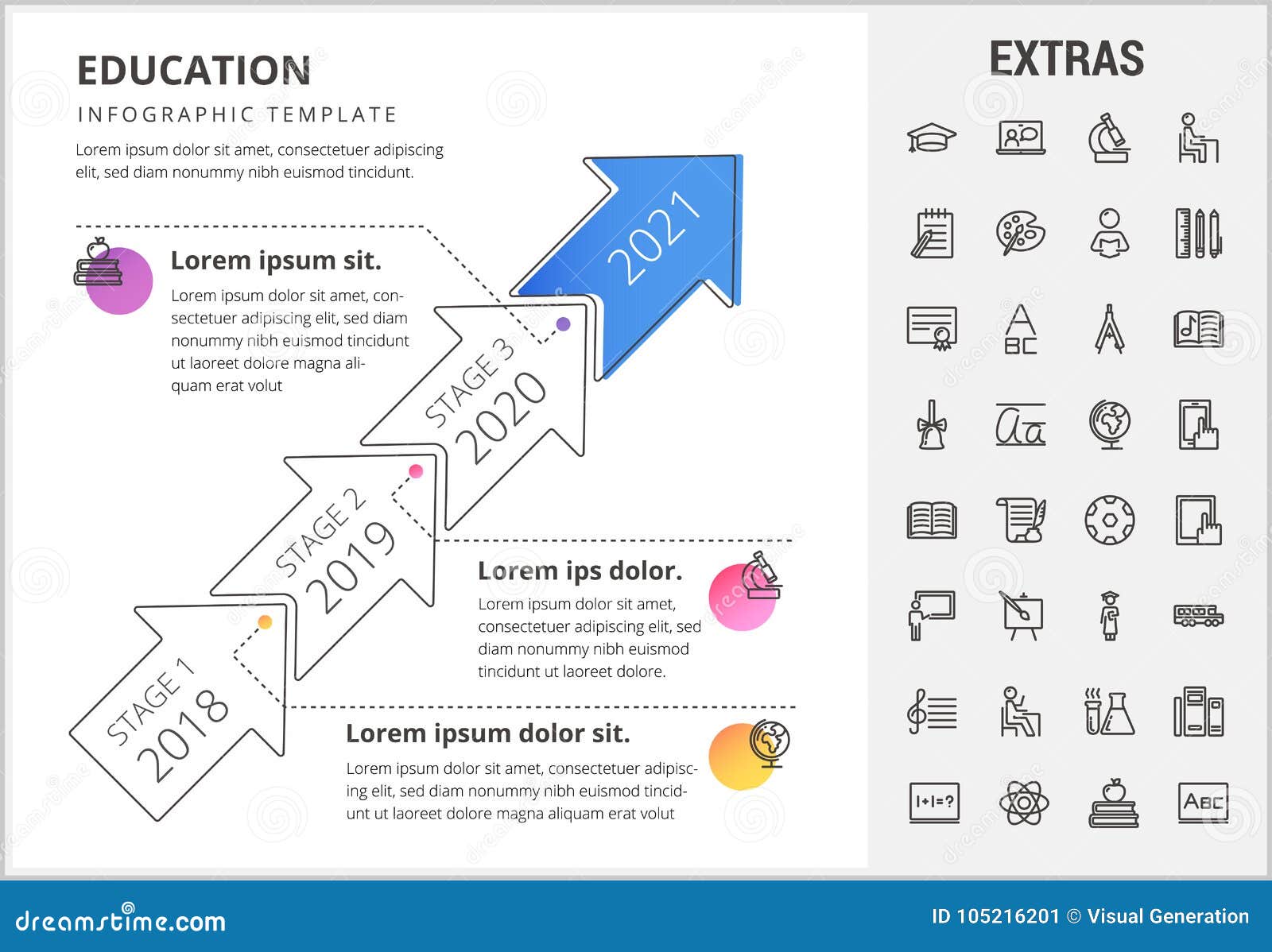 Education Infographic Template, Elements and Icons Stock Vector ...