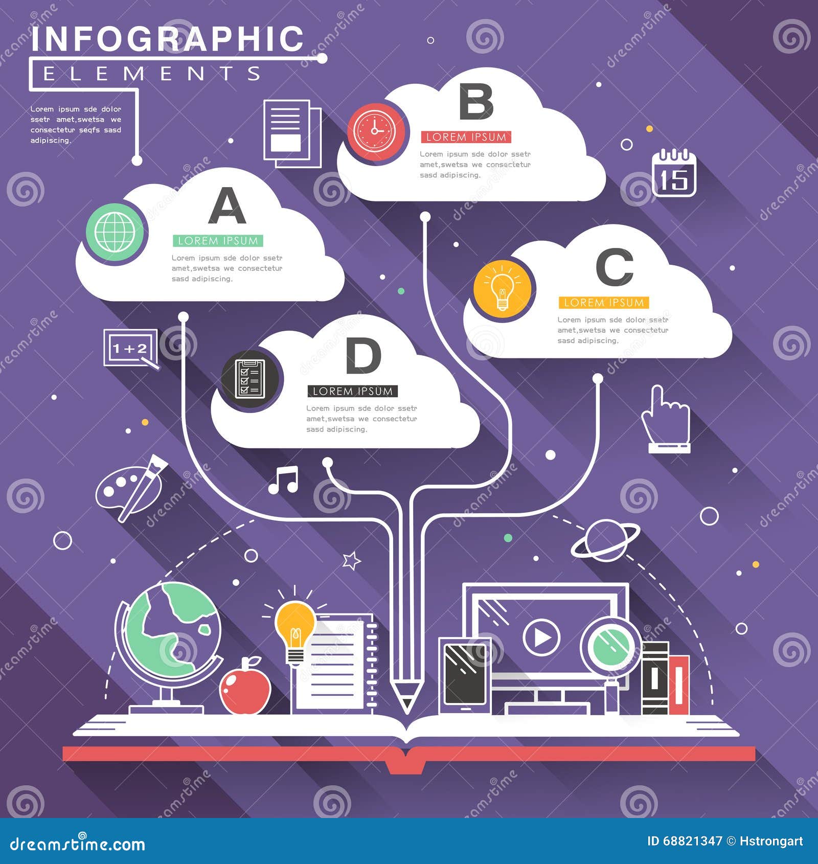 Education Infographic Template. Academic Cap. Vector | CartoonDealer ...