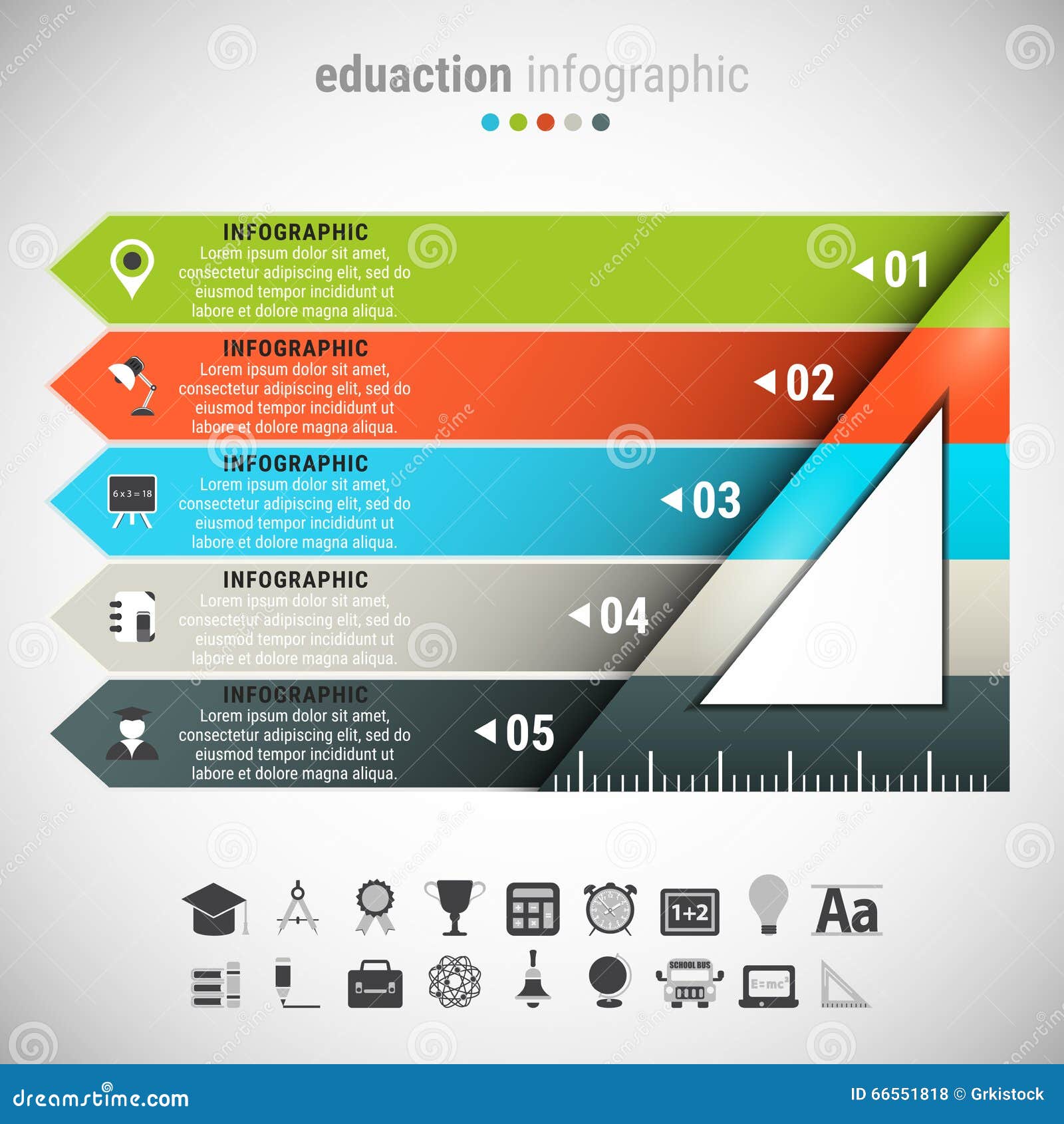 Education Infographic stock vector. Illustration of choice - 66551818