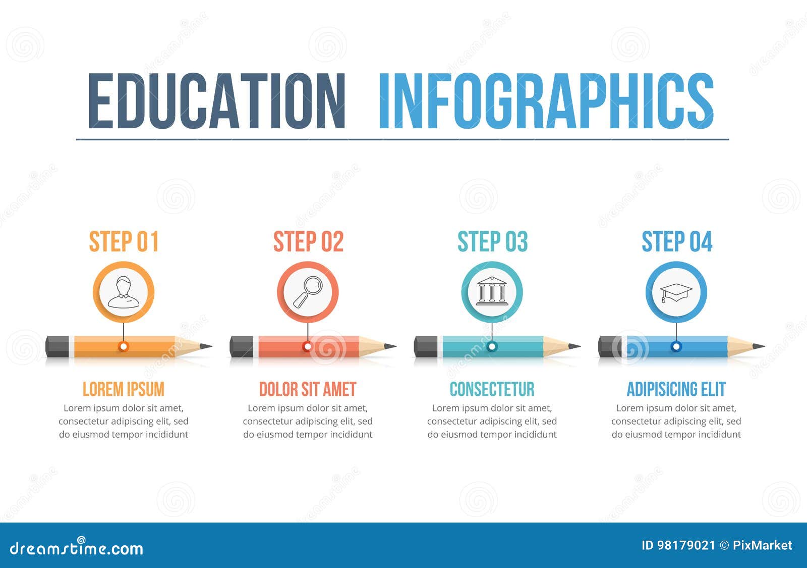 Education Infographics stock vector. Illustration of back - 98179021