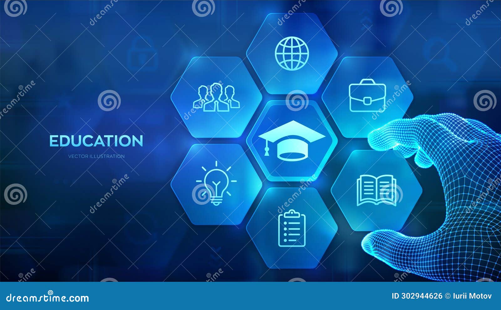 Education. Innovative Online E-learning Concept. Webinar, Teaching ...