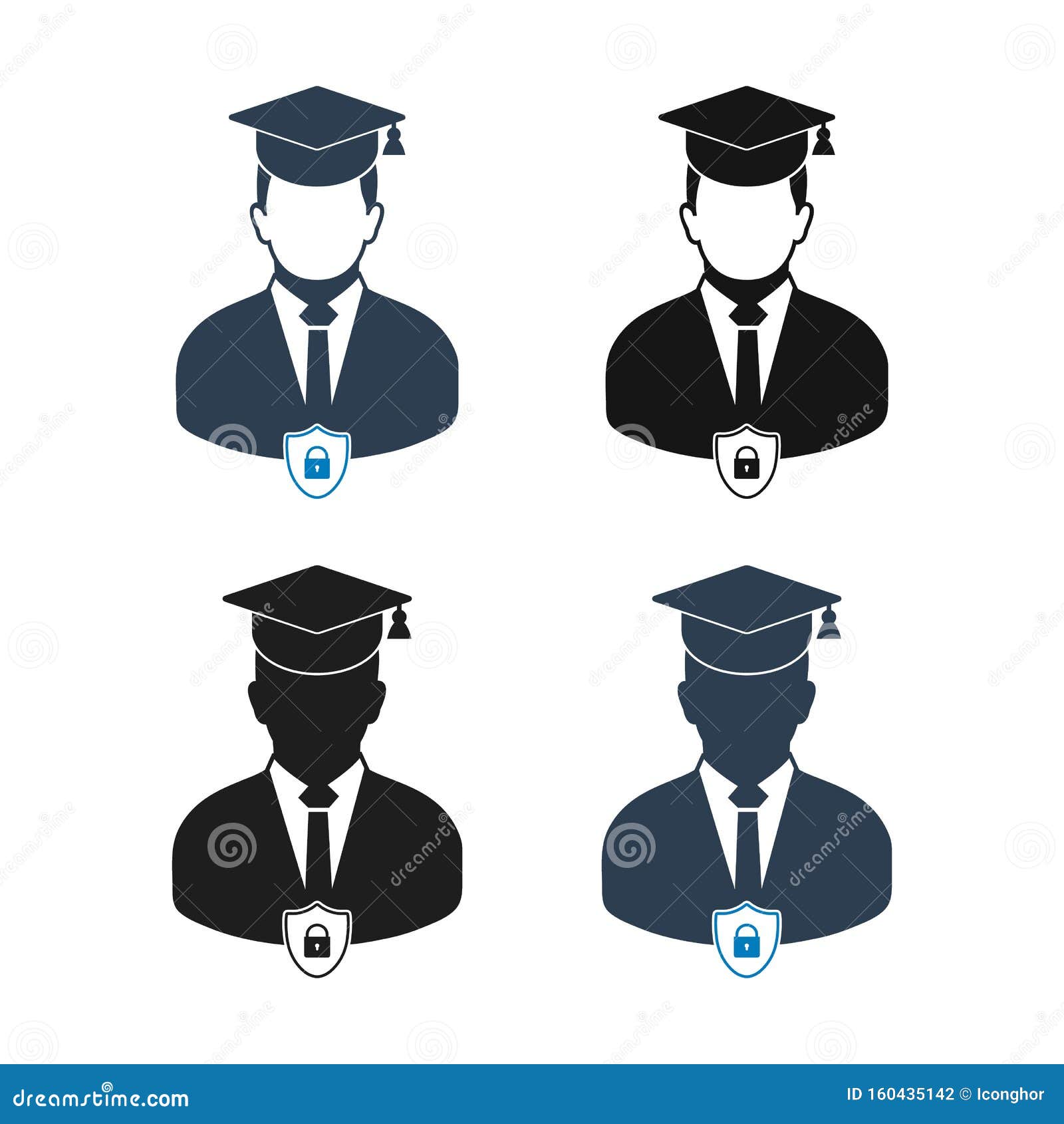 Education Insurance Icon Set. Stock Vector - Illustration of insurance ...