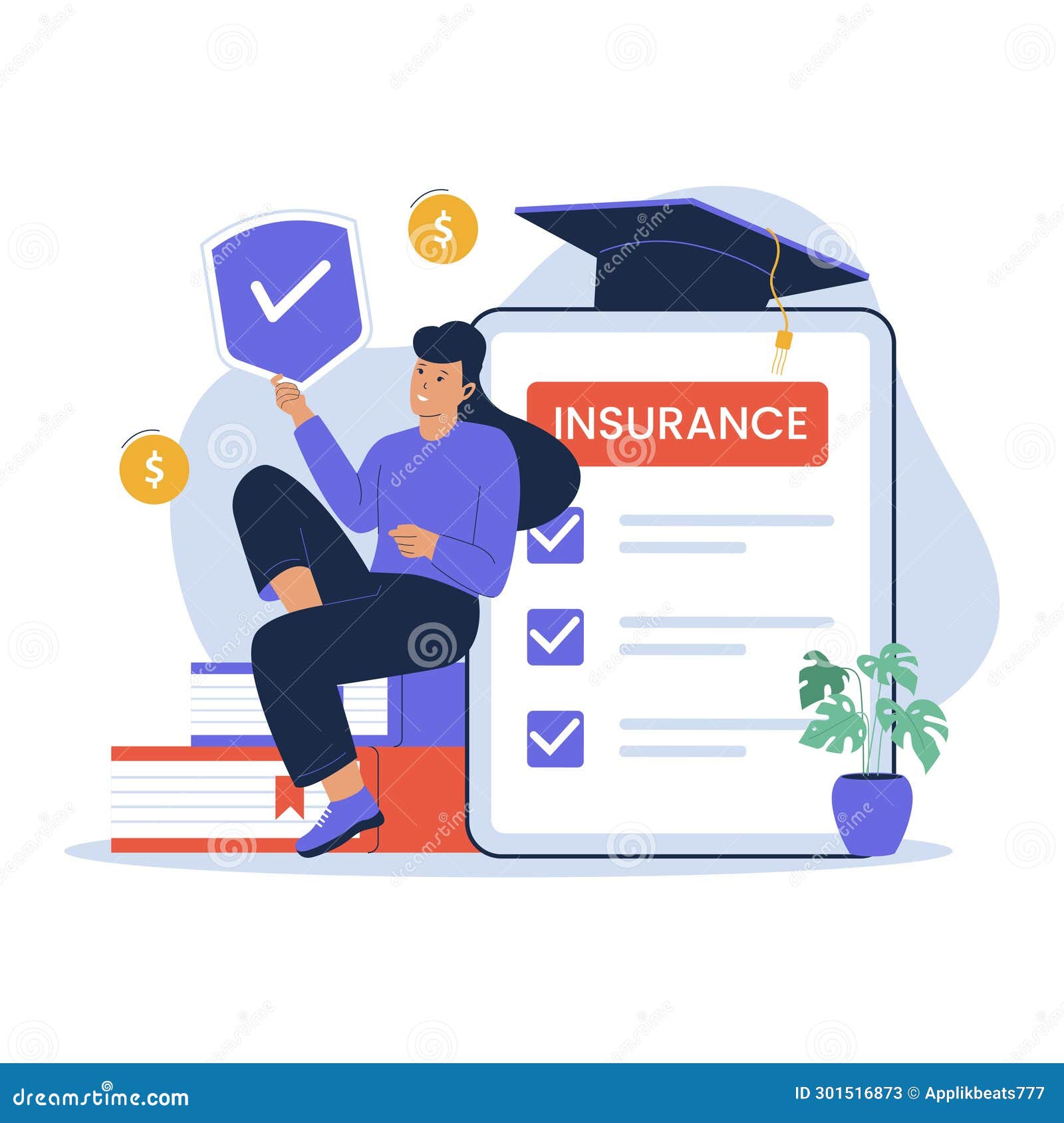 Education Insurance Policy Vector Concept Stock Vector - Illustration ...