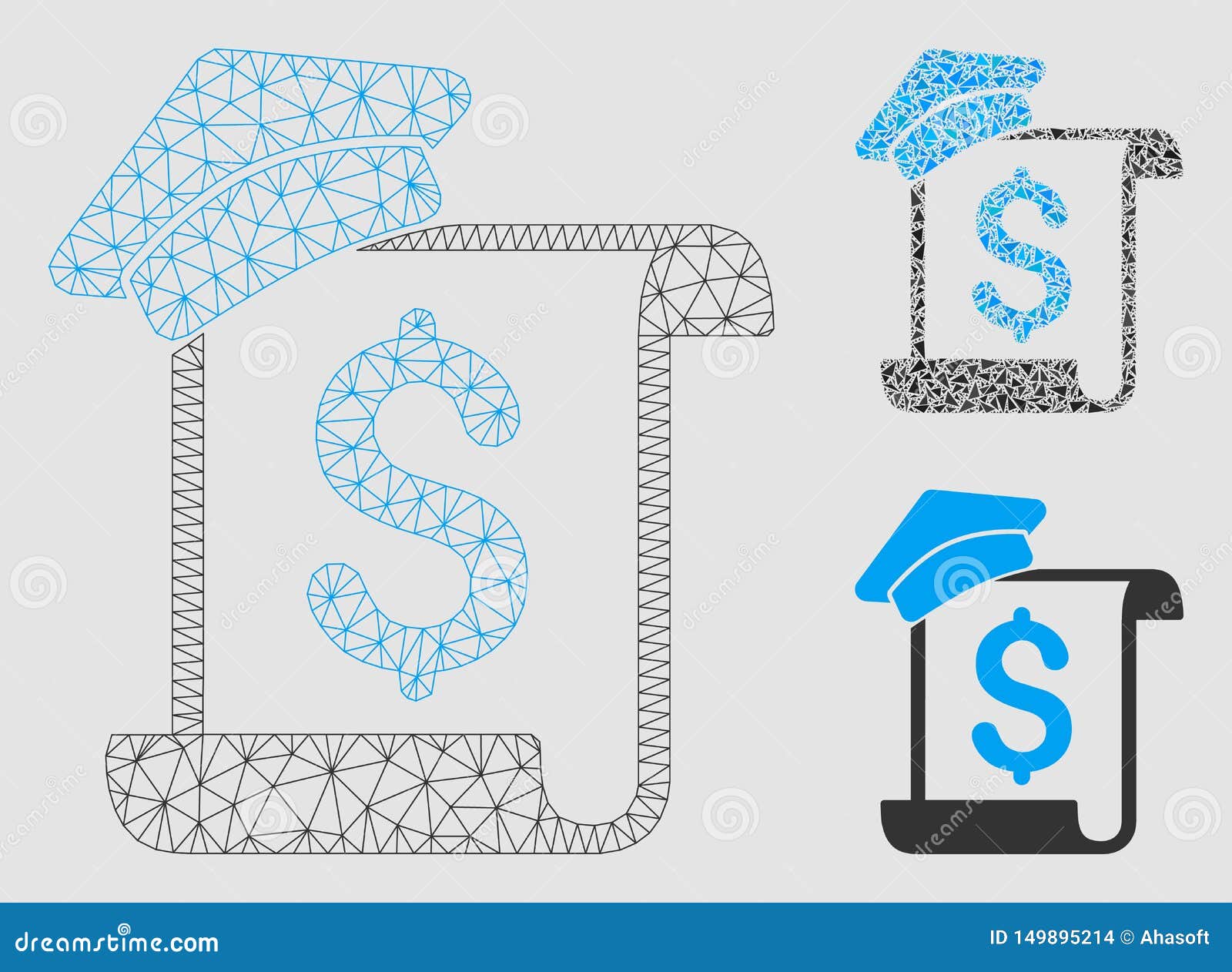 Education Invoice Vector Mesh Network Model and Triangle Mosaic Icon ... Education Invoice Vector Mesh Network Model and Triangle Mosaic Icon ...