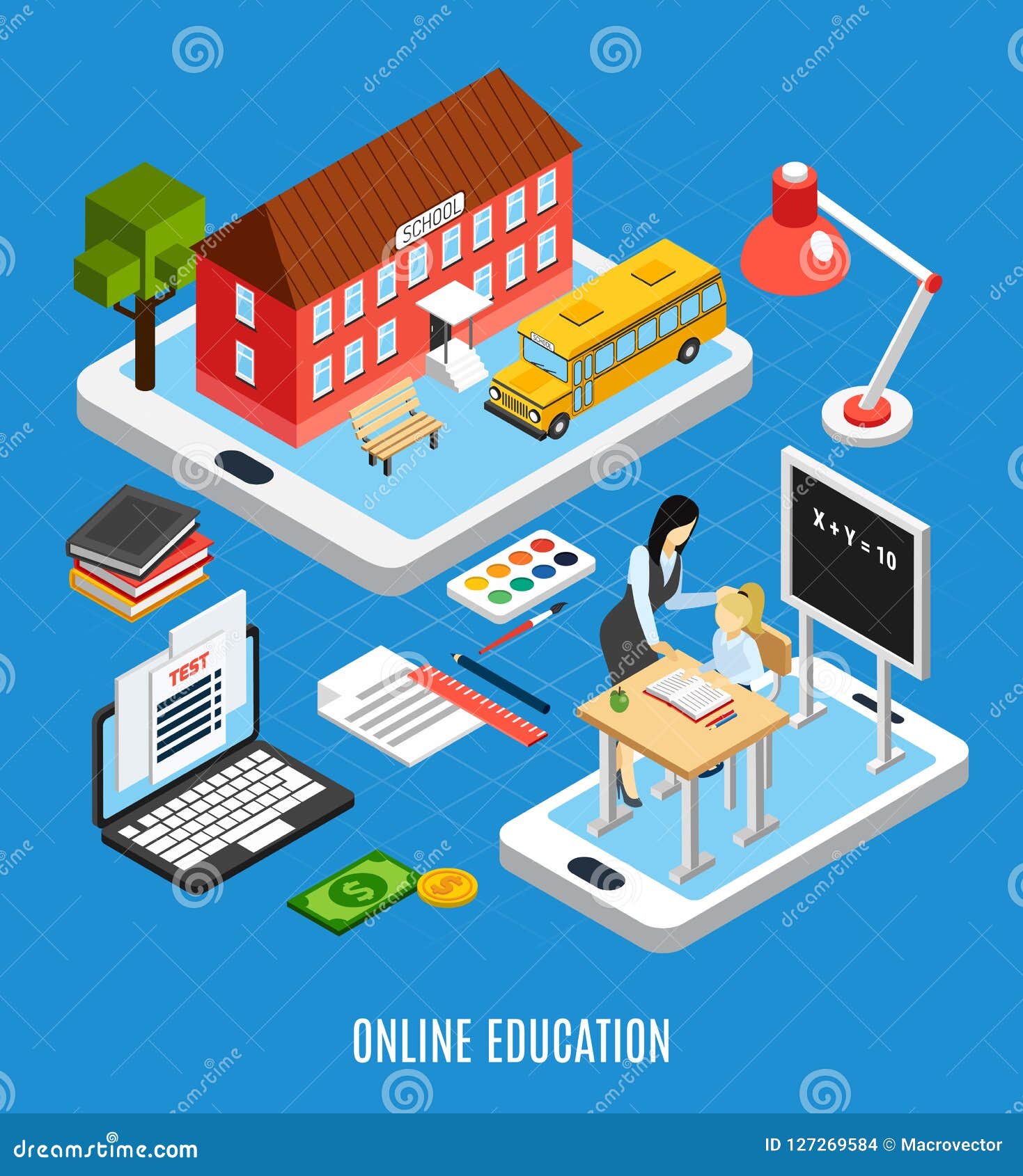 Education Isometric Concept Stock Vector - Illustration of icons ...