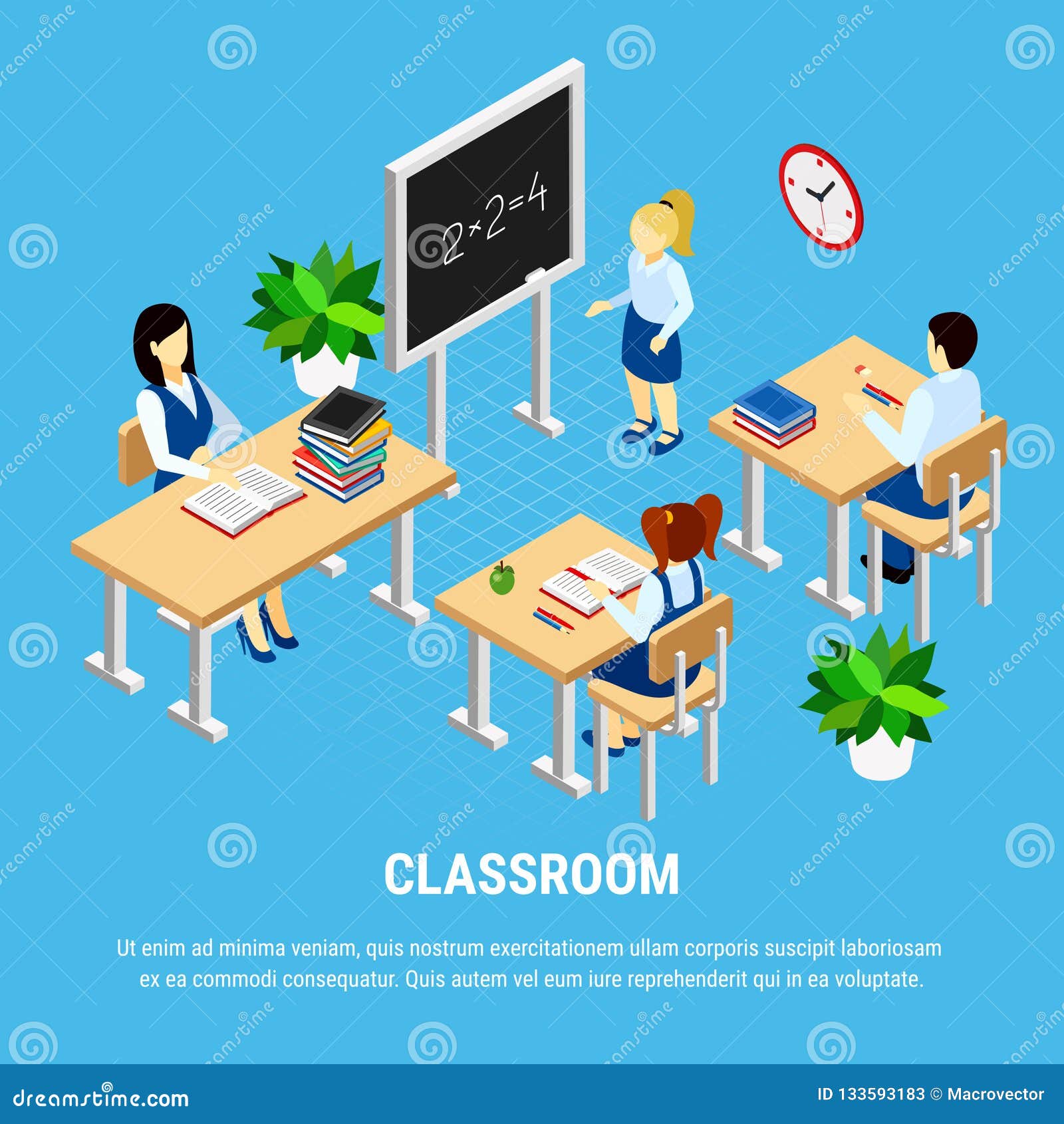 Education Isometric Illustration Stock Vector - Illustration of ...