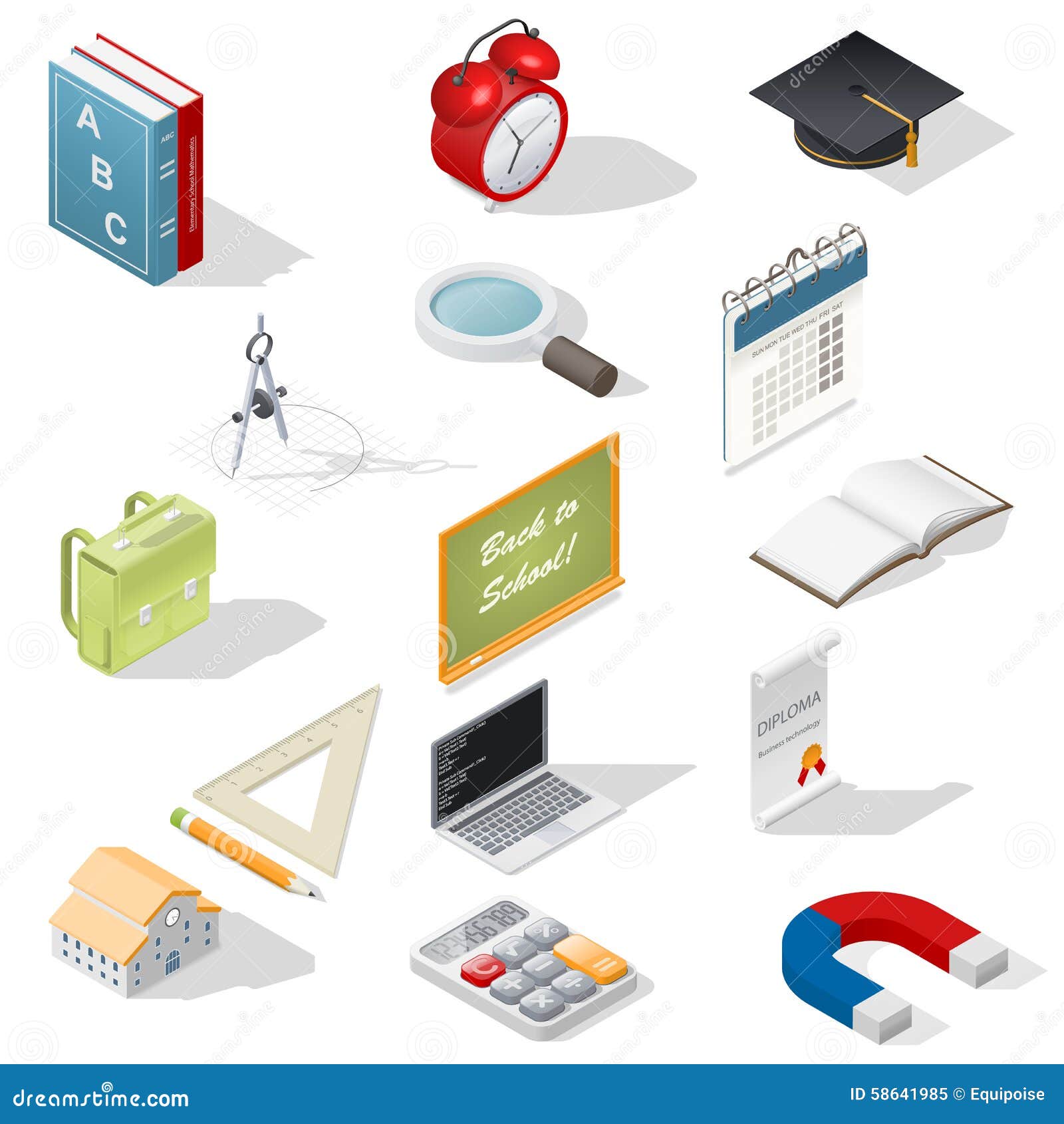 Education Isometric Set Stock Vector Illustration Of Blackboard 58641985