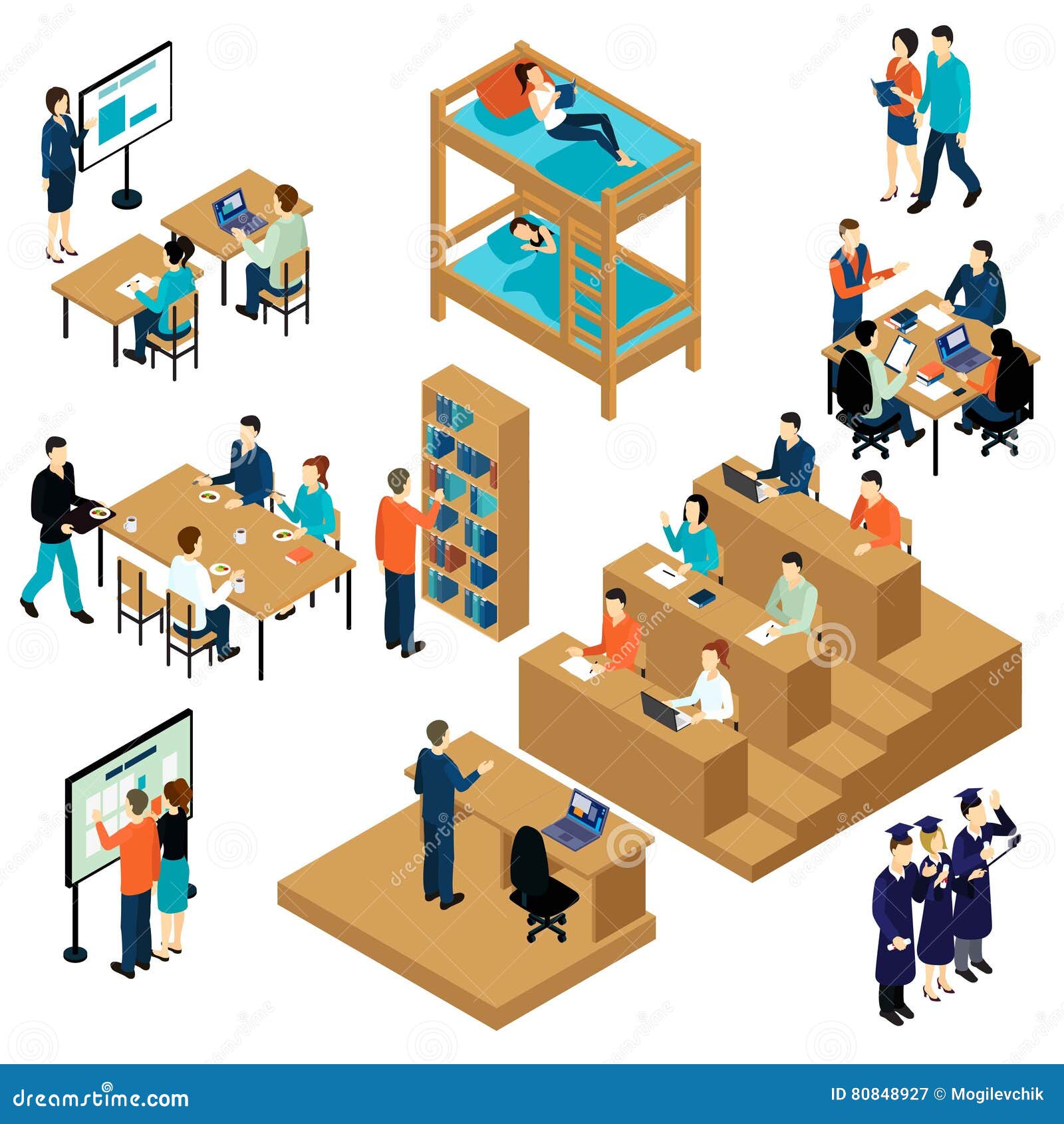 Education Isometric Student Icon Set Stock Vector - Illustration of apartment, icons: 80848927