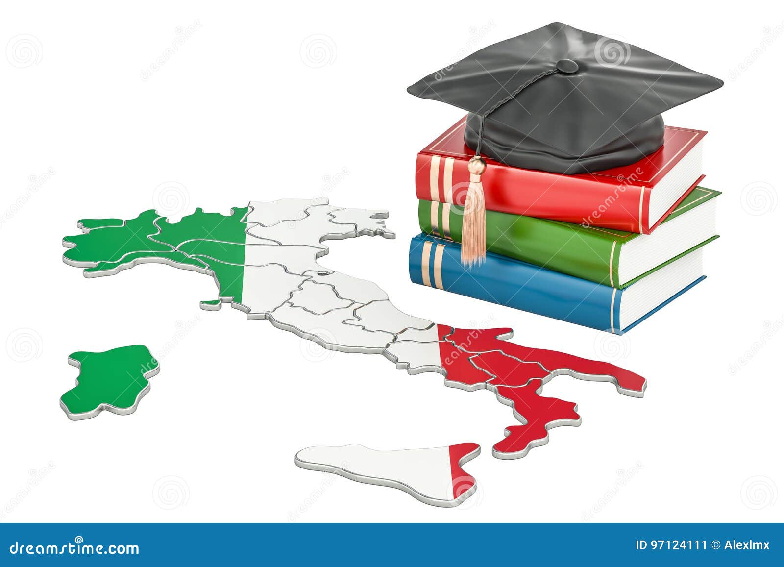 Education in Italy Concept, 3D Rendering Stock Illustration ...