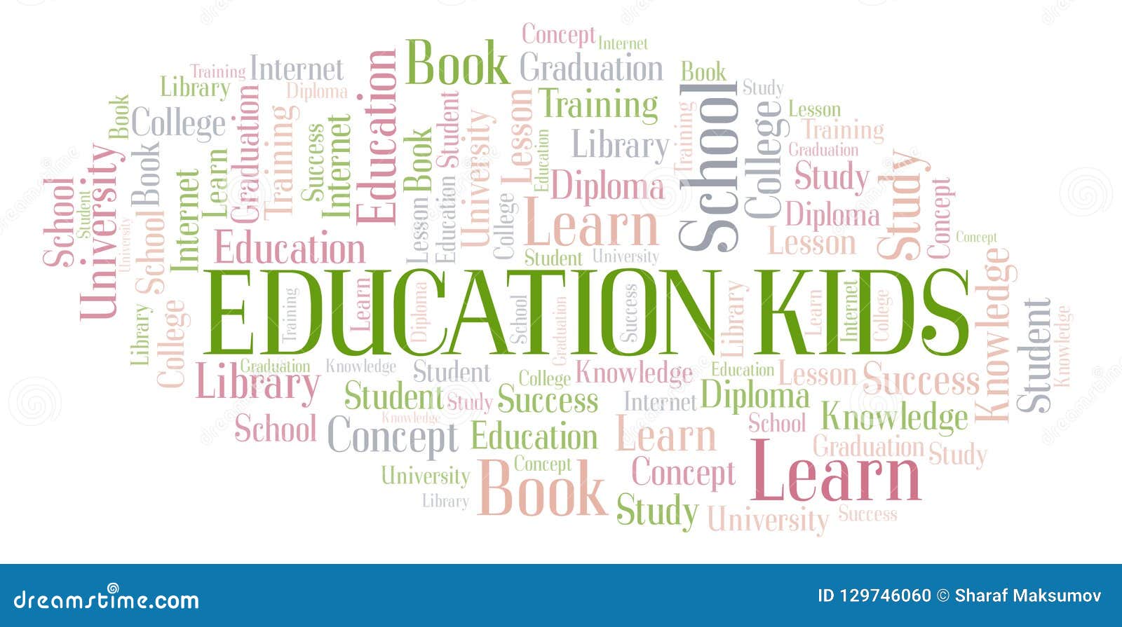 Education Kids word cloud. stock illustration. Illustration of colors ...