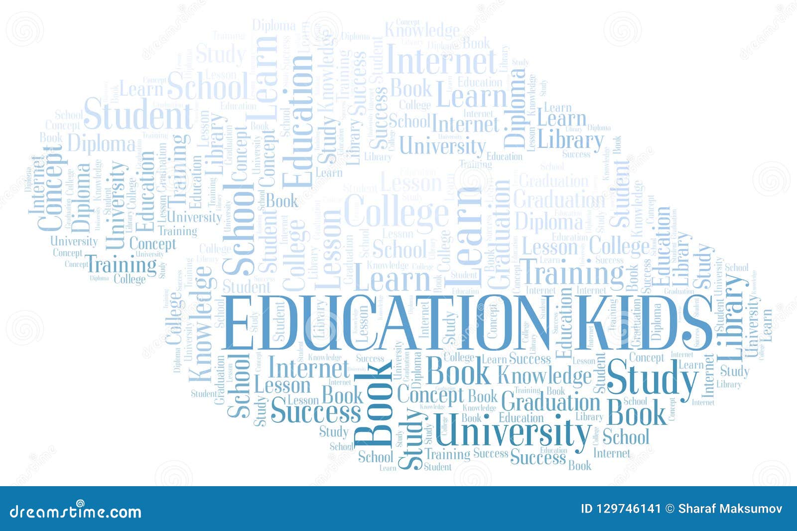 Education Kids word cloud. stock illustration. Illustration of study ...