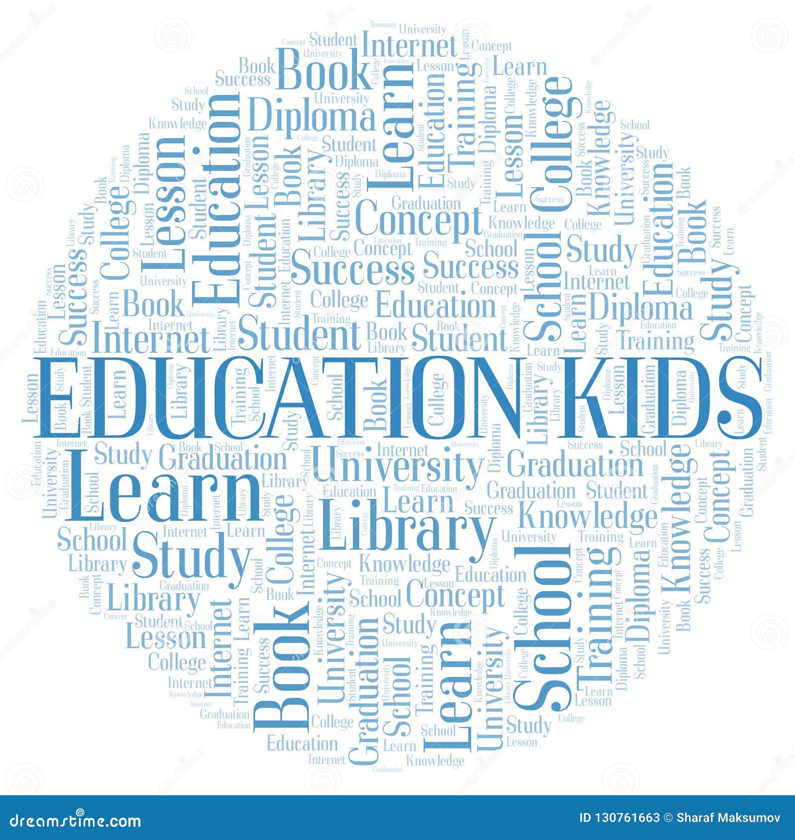Education Kids word cloud. stock illustration. Illustration of ...