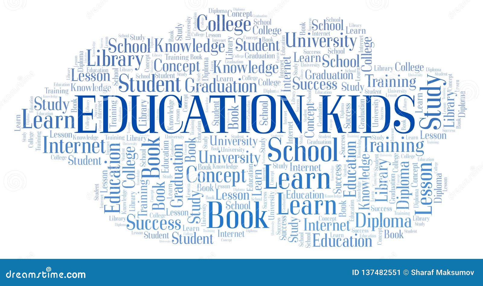 Education Kids word cloud stock illustration. Illustration of fonts ...