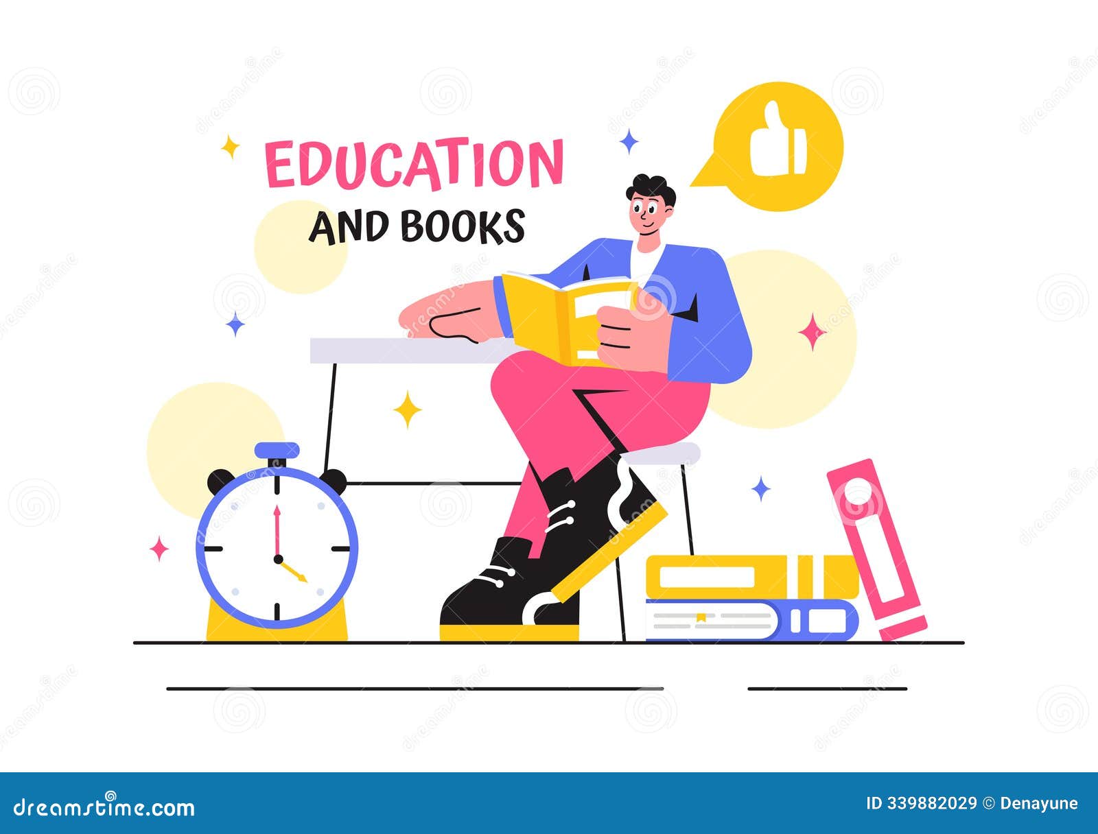 Education and Knowledge Books Vector Illustration Featuring People ...