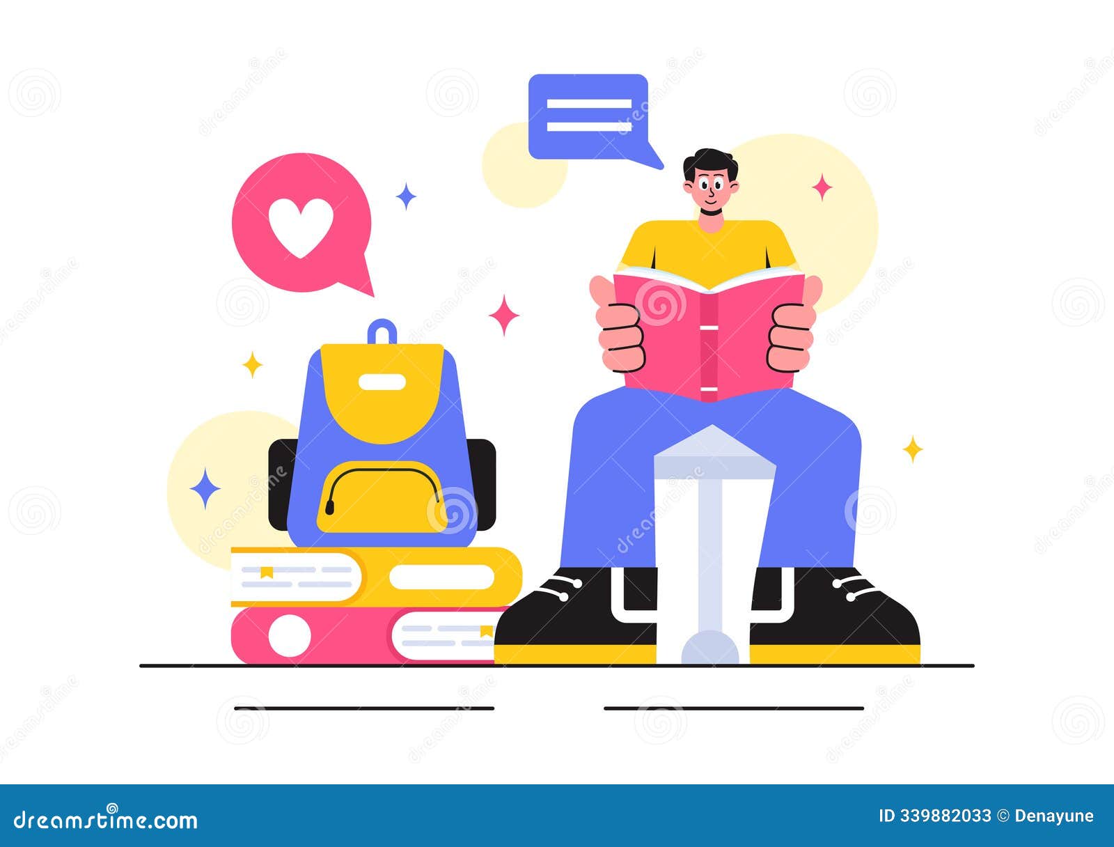 Education and Knowledge Books Vector Illustration Featuring People ...