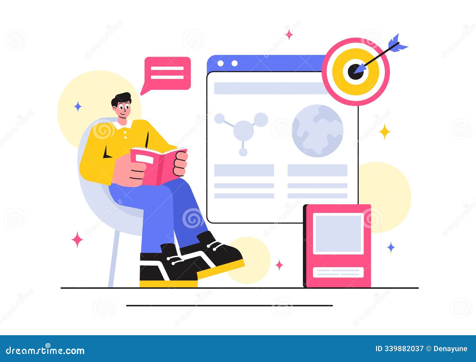 Education and Knowledge Books Vector Illustration Featuring People ...