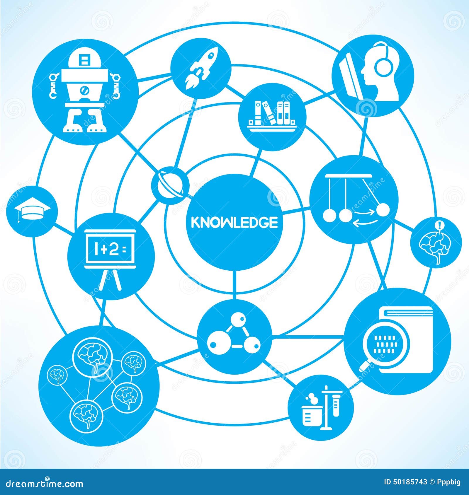 Education and knowledge stock illustration. Illustration of brain ...