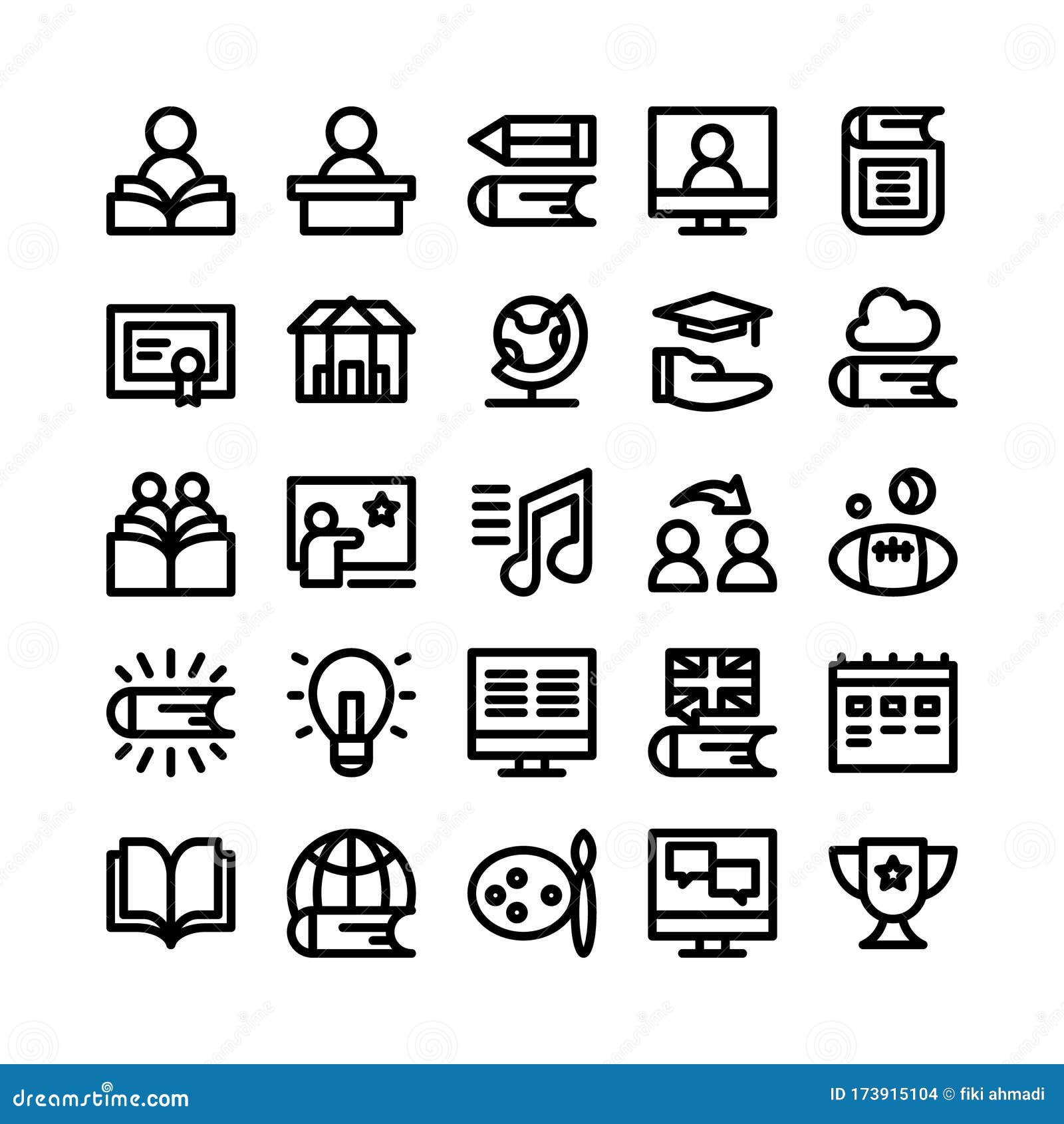 Education & Knowledge Icon Pack_4 Stock Vector - Illustration of ...
