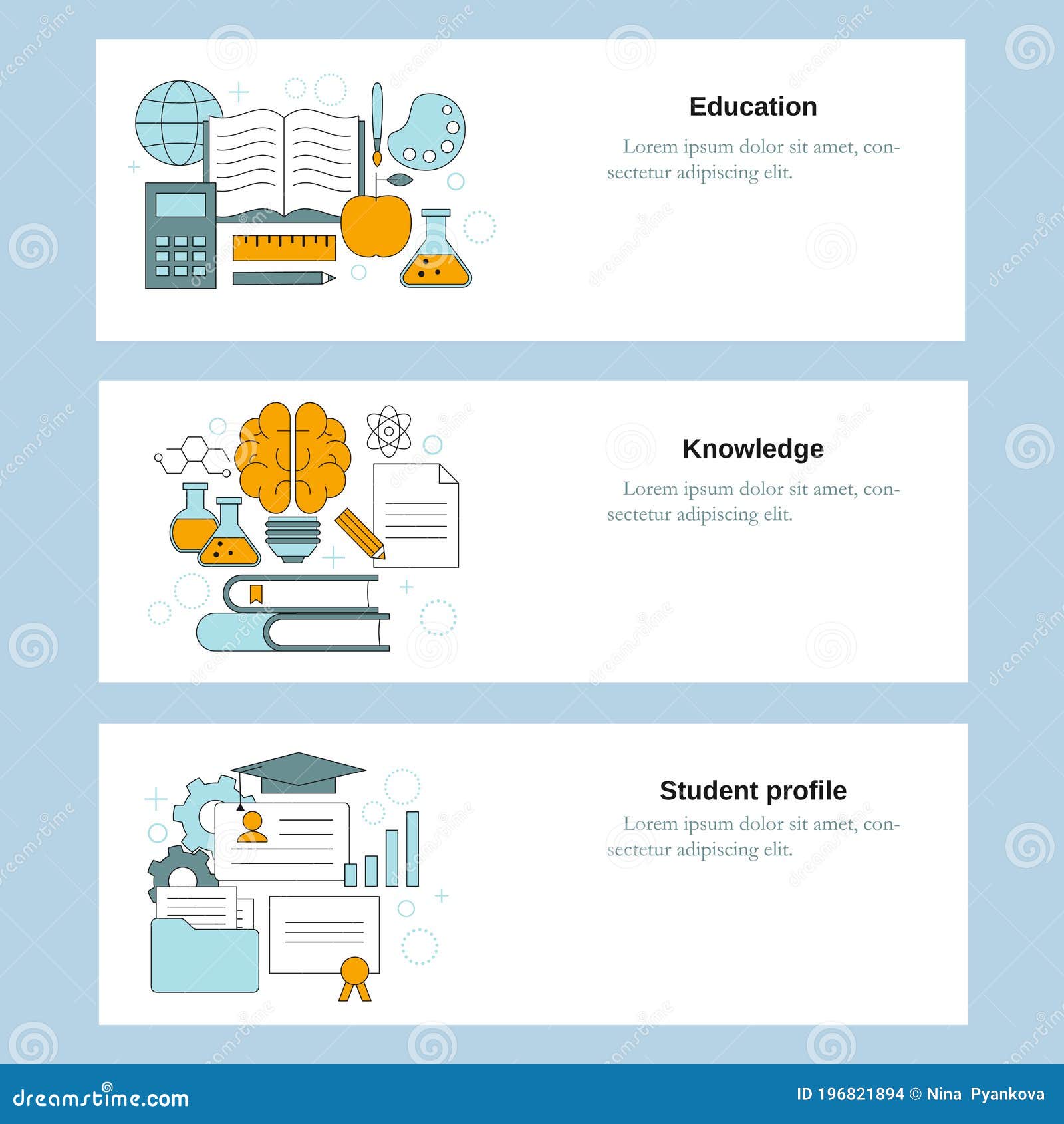 Education, Knowledge, Student Profile Stock Vector - Illustration of ...