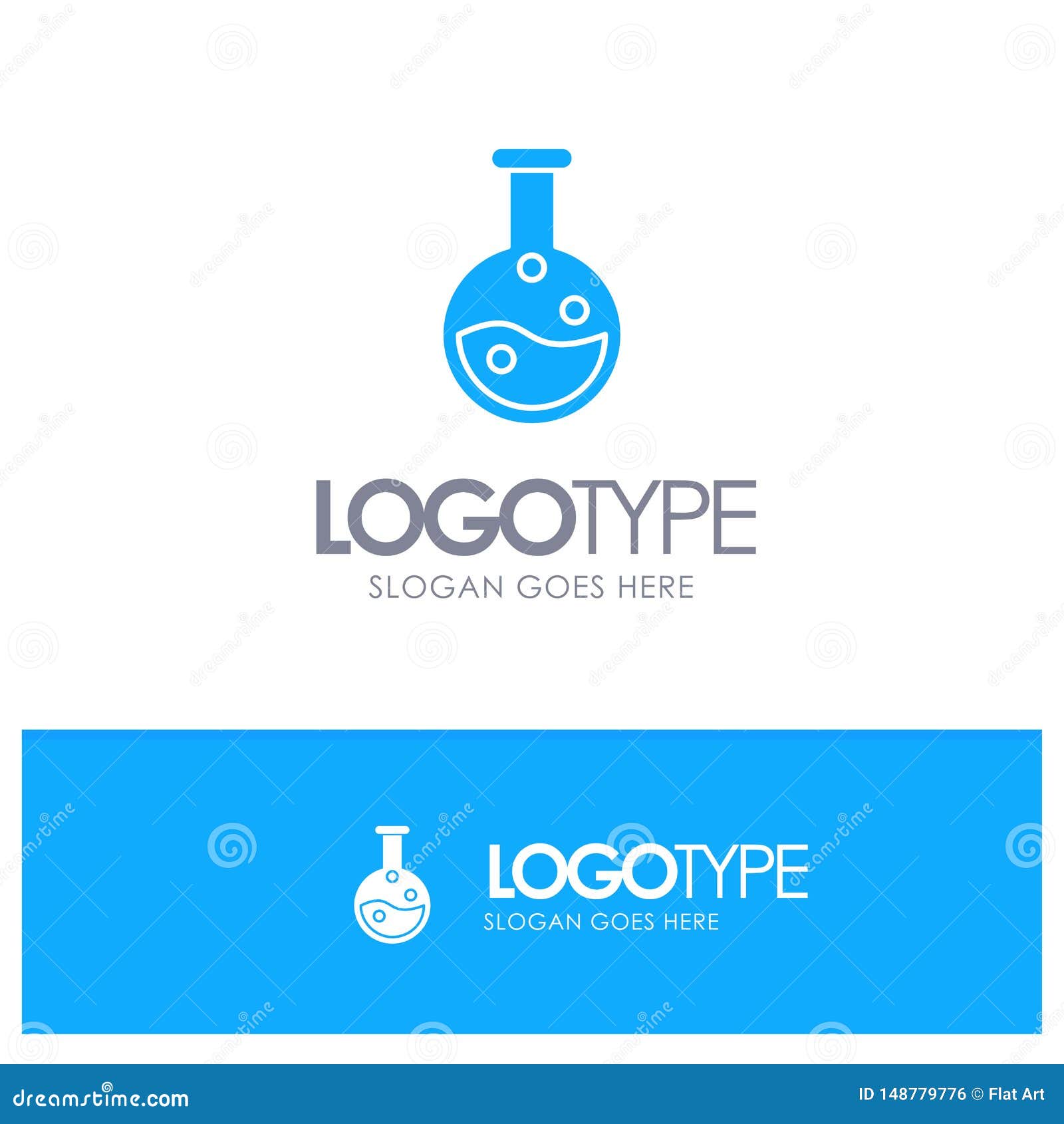 Education, Lab, Laboratory Blue Solid Logo with Place for Tagline Stock ...