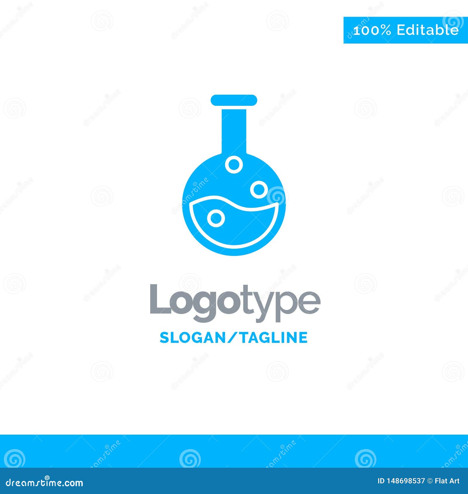 Education, Lab, Laboratory Blue Solid Logo Template. Place for Tagline ...