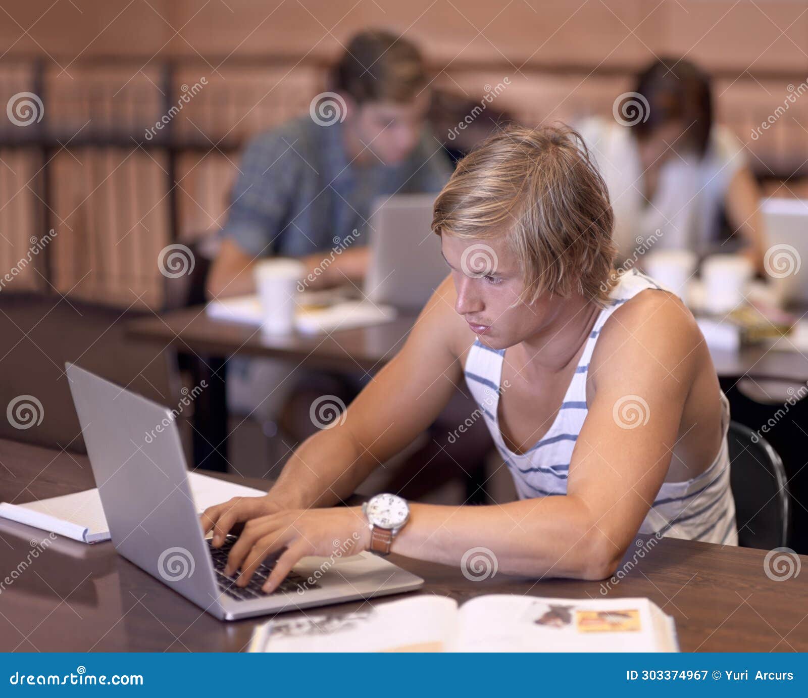 Education, Laptop and Man with Books for Studying, Learning and ...