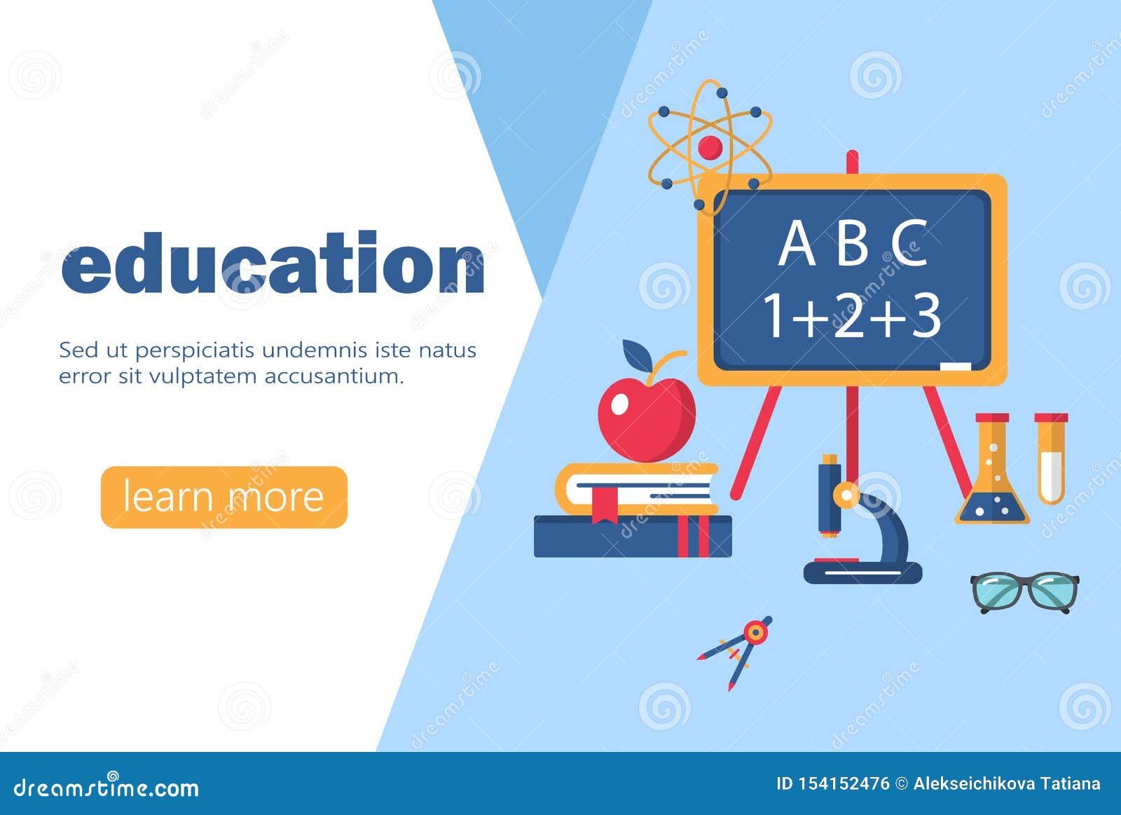 Education and Learning Banner Flat Design Template Stock Vector ...